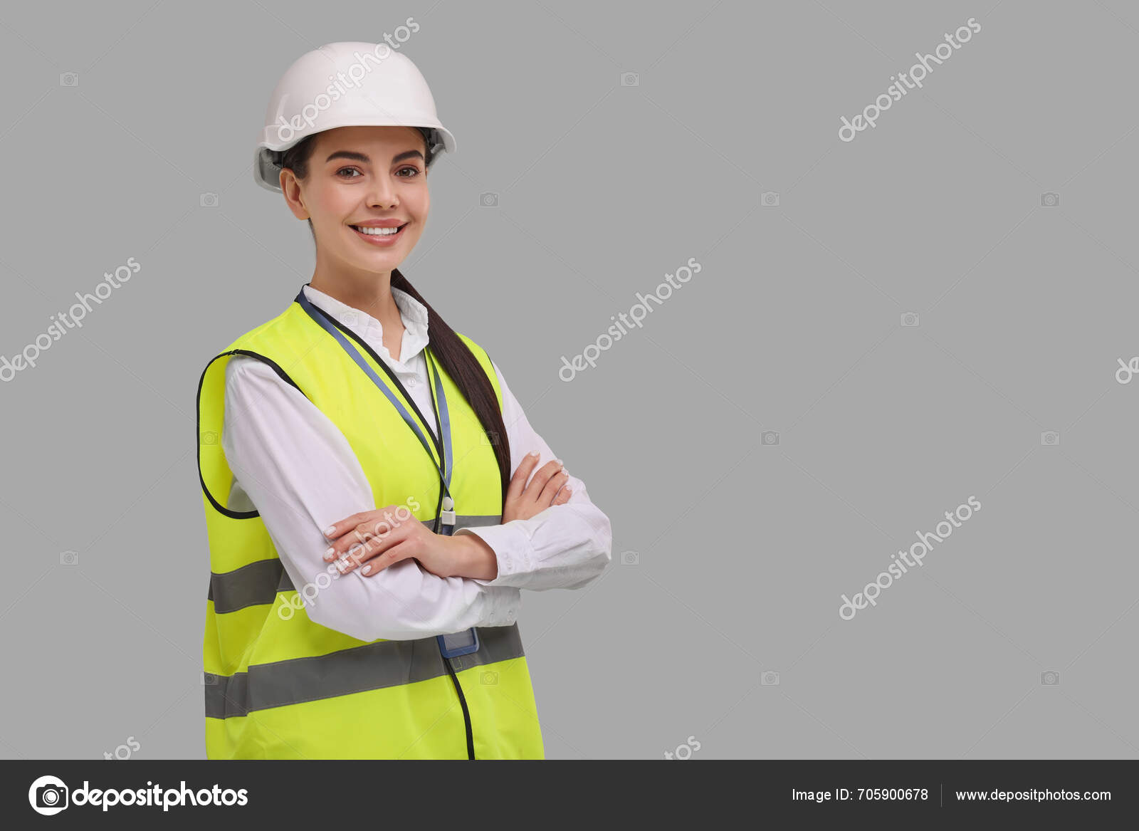 Engineer Hard Hat Grey Background Space Text — Stock Photo © NewAfrica ...