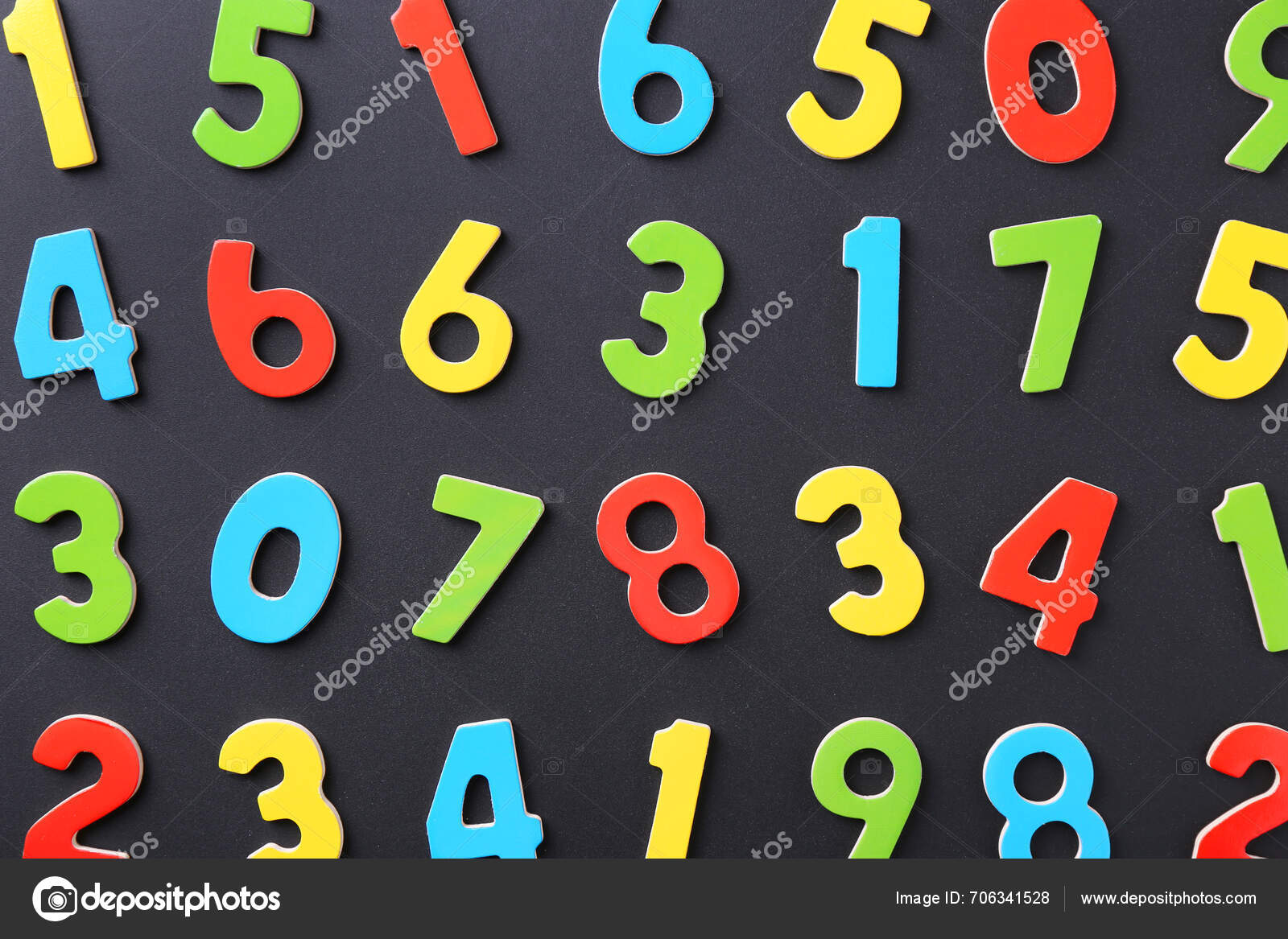 Colorful Numbers Black Background Flat Lay — Stock Photo © NewAfrica ...