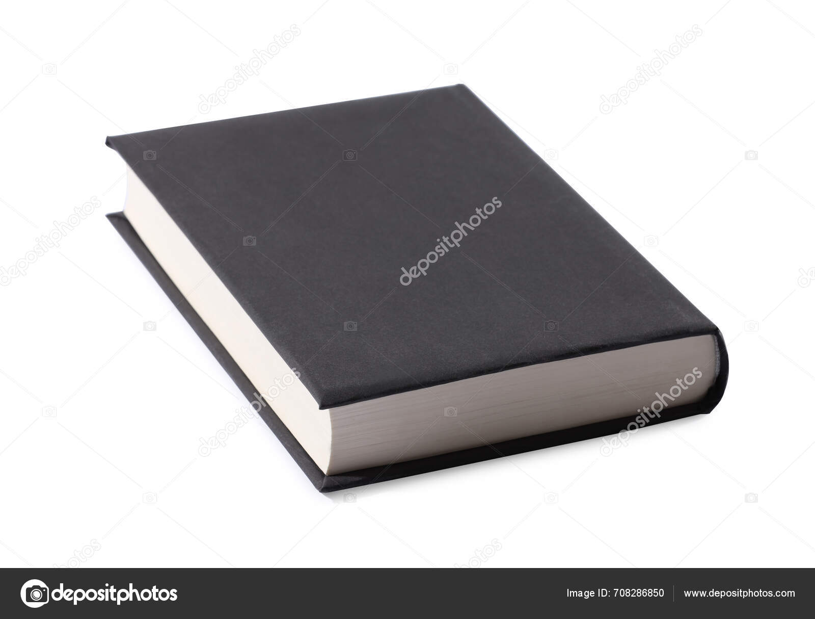 One Closed Black Hardcover Book Isolated White — Stock Photo ...