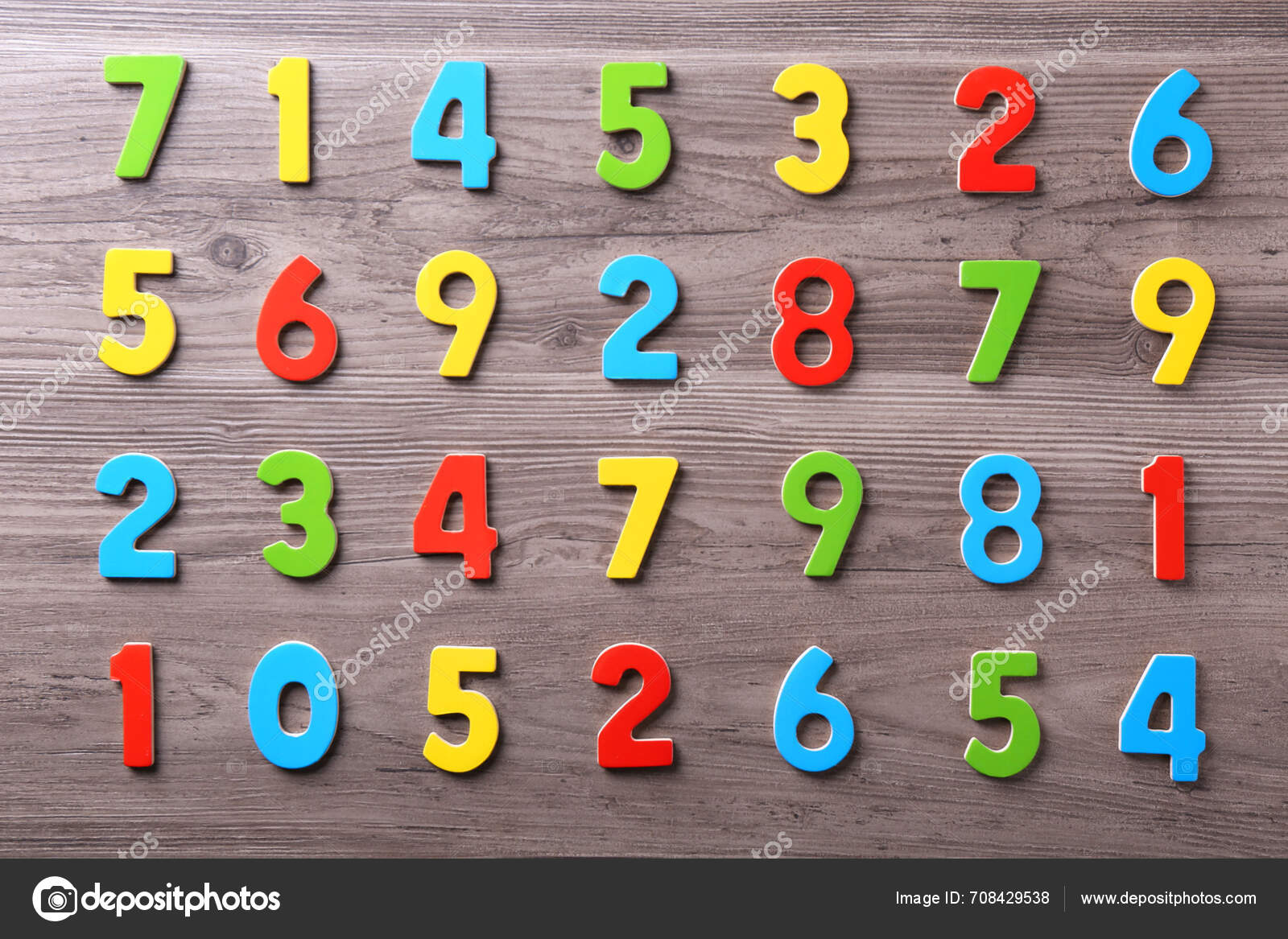 Colorful Numbers Wooden School Desk Flat Lay — Stock Photo © NewAfrica ...