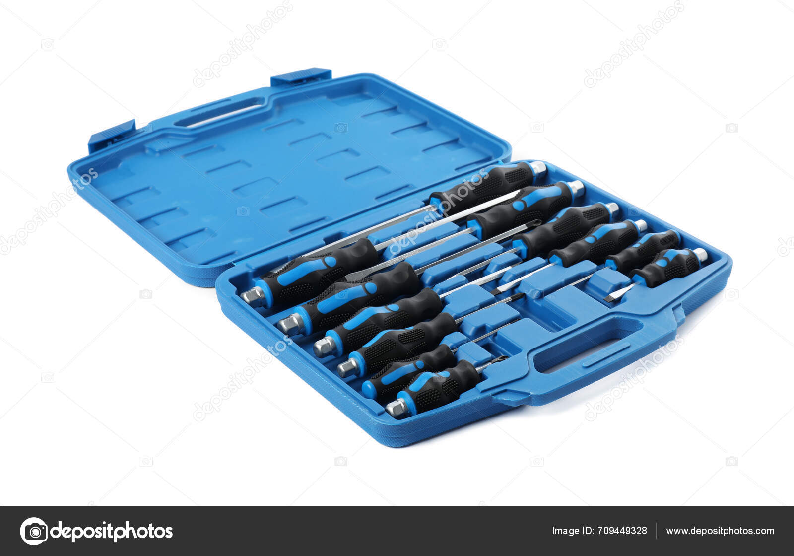 Set Screwdrivers Open Toolbox Isolated White — Stock Photo © NewAfrica ...