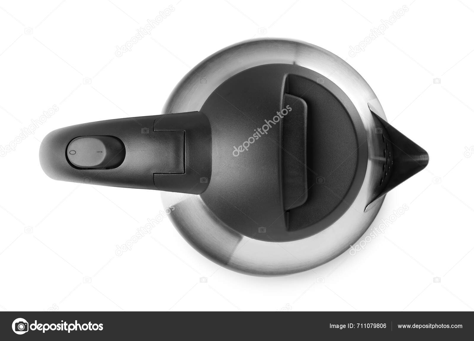 Stylish Electrical Kettle Isolated White Top View — Stock Photo ...