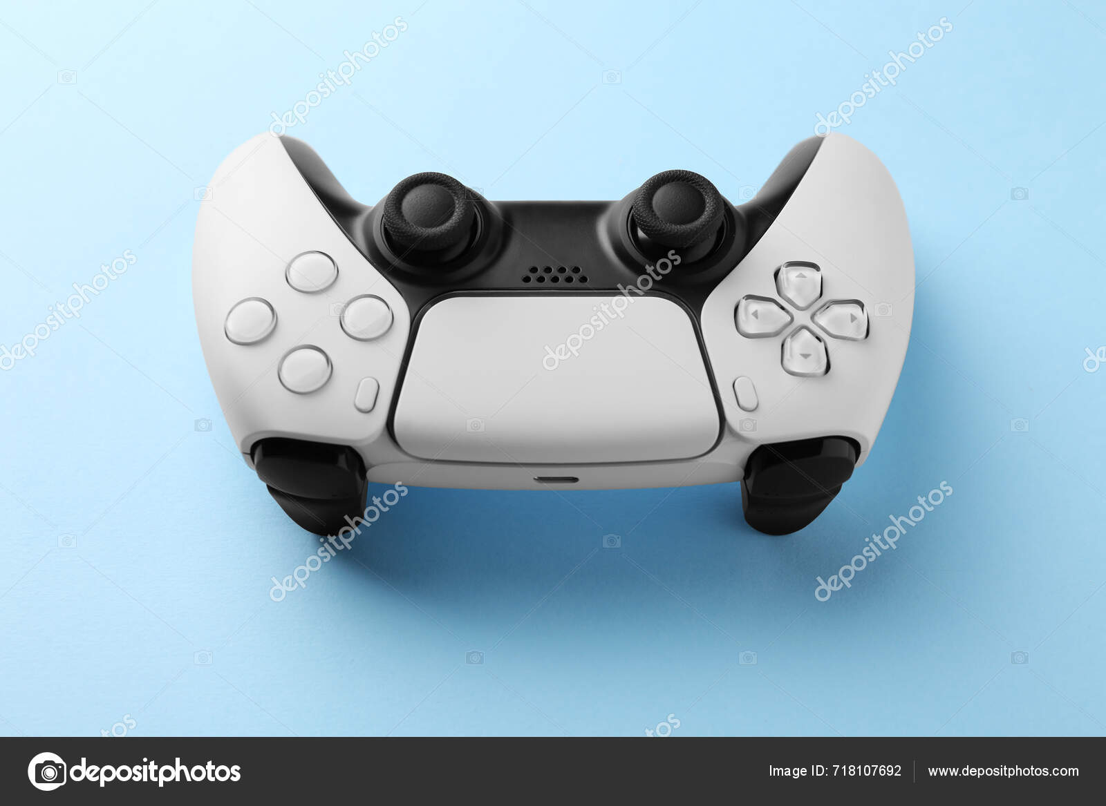Wireless Game Controller Light Blue Background — Stock Photo ...