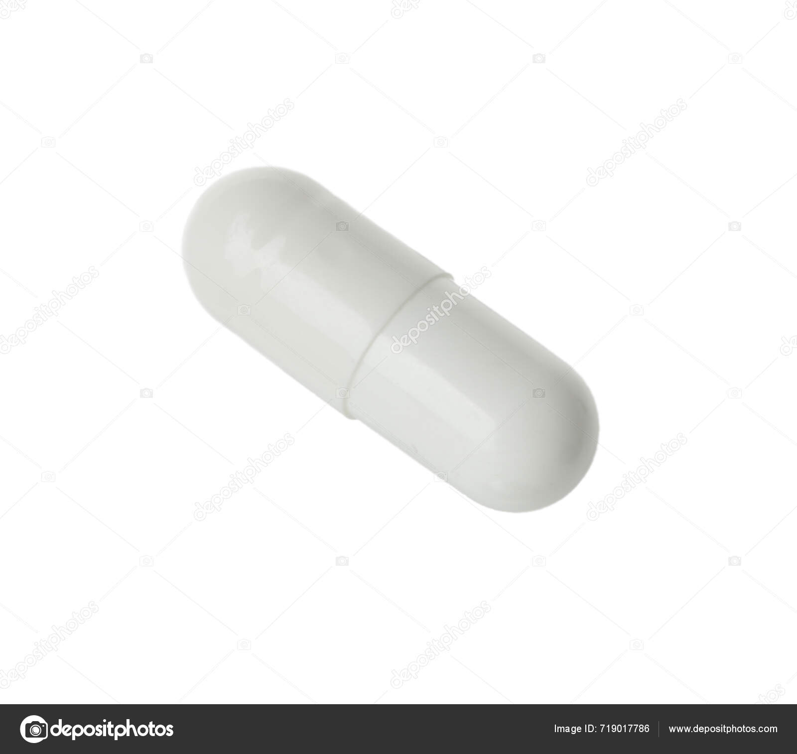 One Vitamin Capsule Isolated White Health Supplement — Stock Photo ...