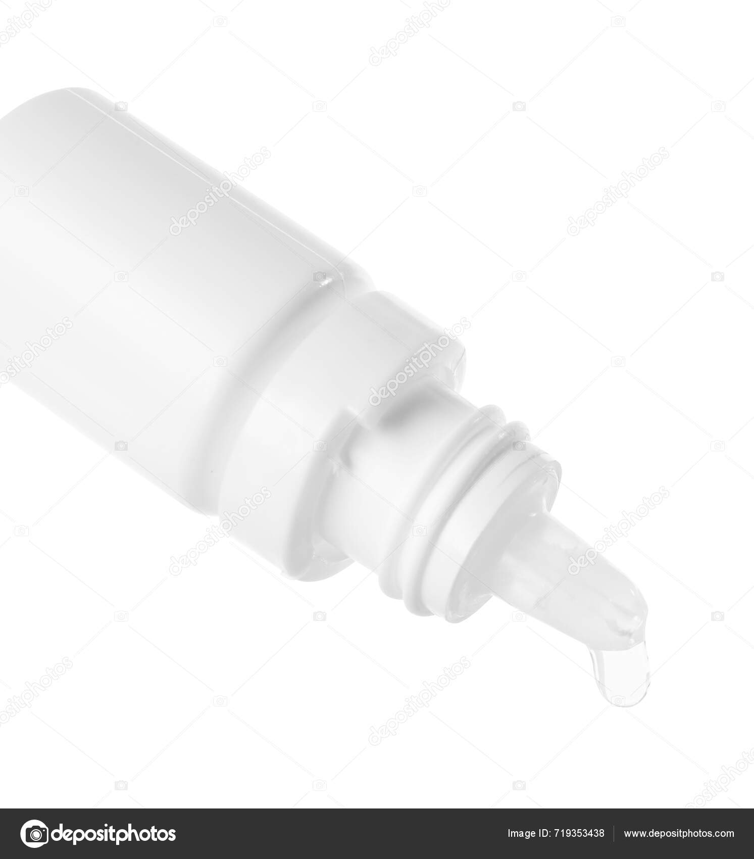 Dripping Medical Drops Bottle White Background — Stock Photo ...