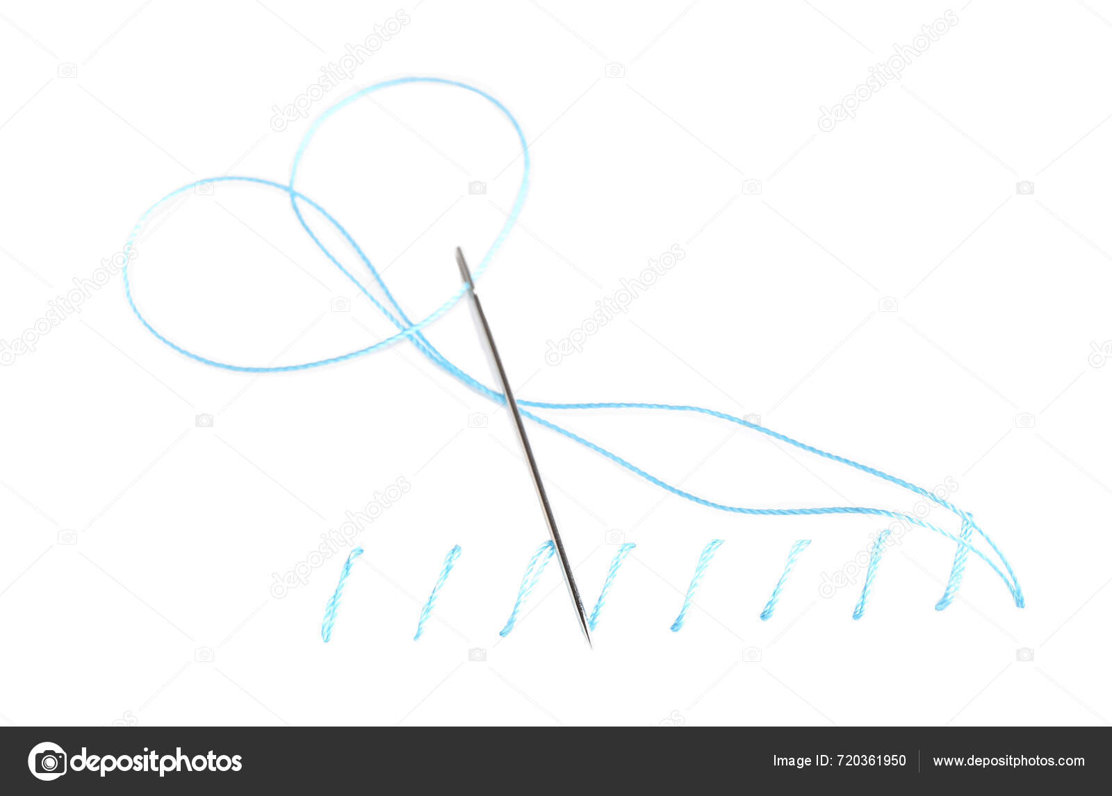 Sewing Needle Thread Stitches Isolated White — Stock Photo © NewAfrica ...