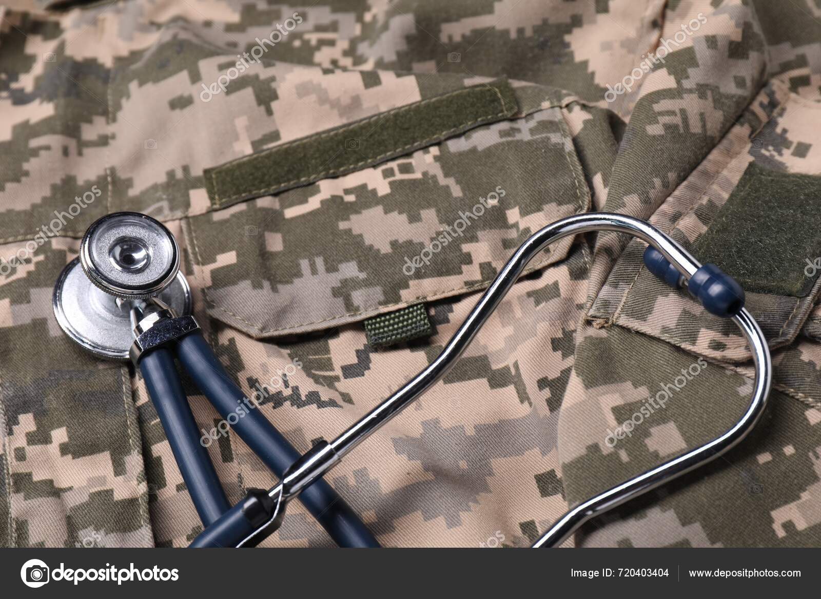 Stethoscope Soldier Uniform Closeup Military Service — Stock Photo ...