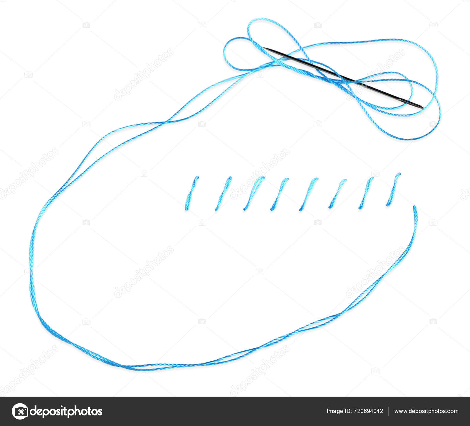 Sewing Needle Thread Stitches Isolated White — Stock Photo © NewAfrica ...