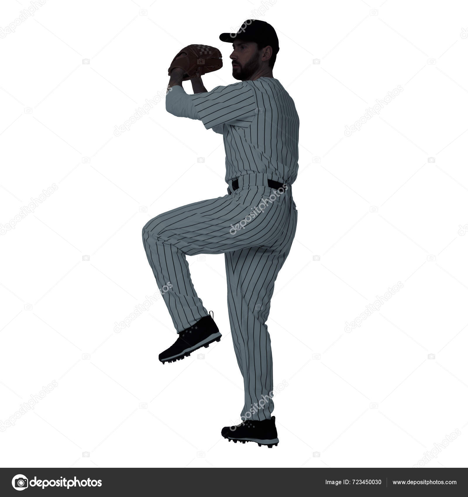 Silhouette Baseball Player White Background — Stock Photo © NewAfrica ...