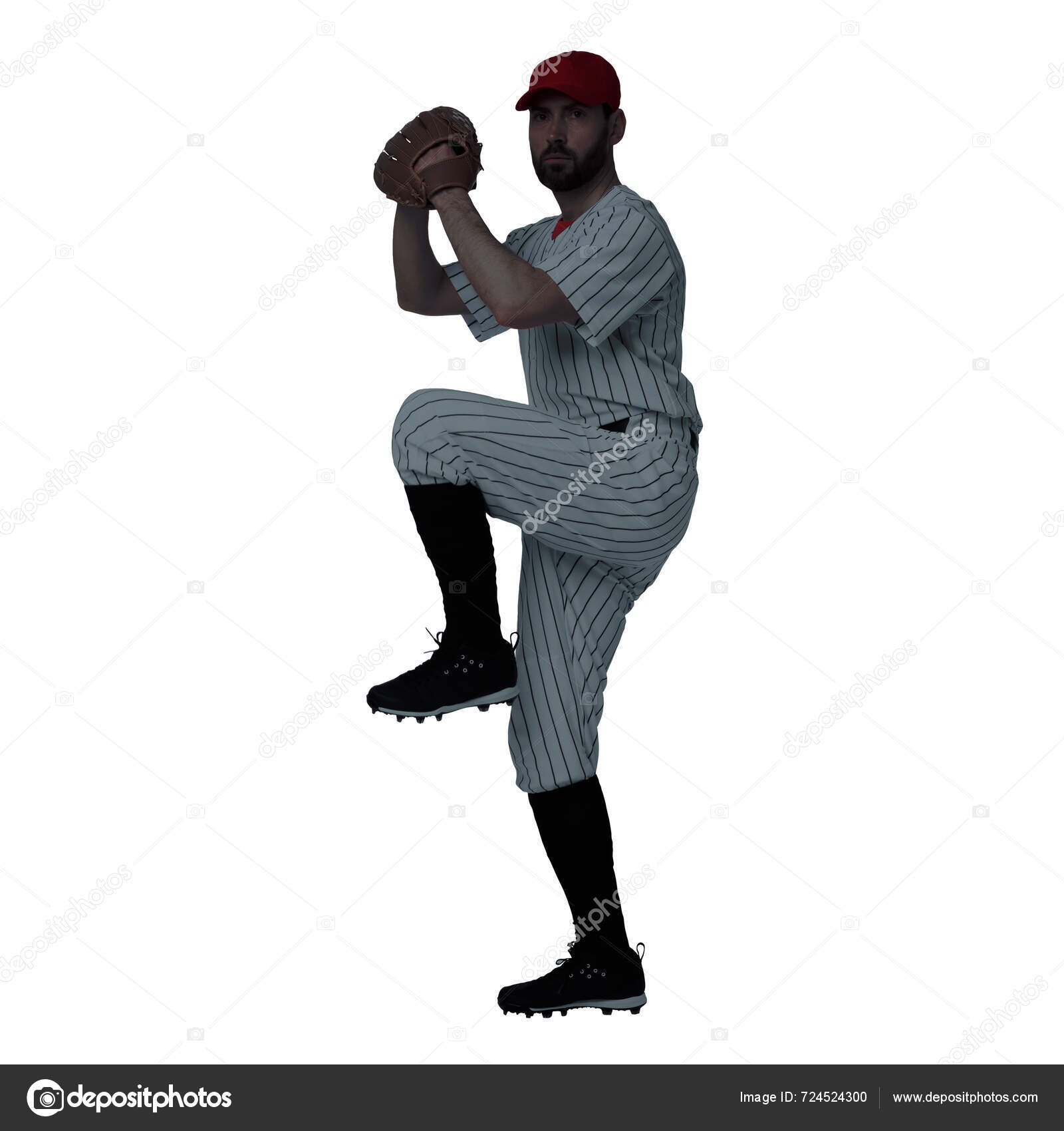 Silhouette Baseball Player White Background — Stock Photo © NewAfrica ...