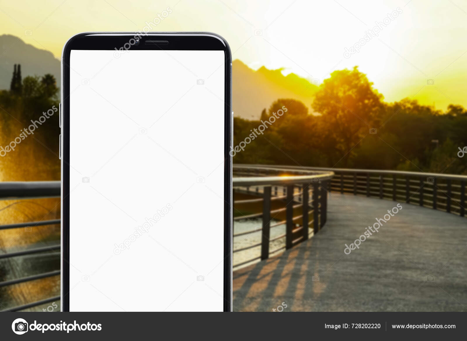 Mobile Phone Empty Screen Bridge Space Design — Stock Photo © NewAfrica ...