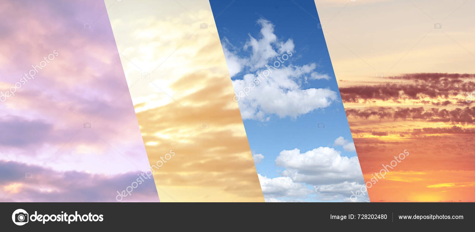 Different Weather Conditions Due Season Changing Banner Design Collage ...