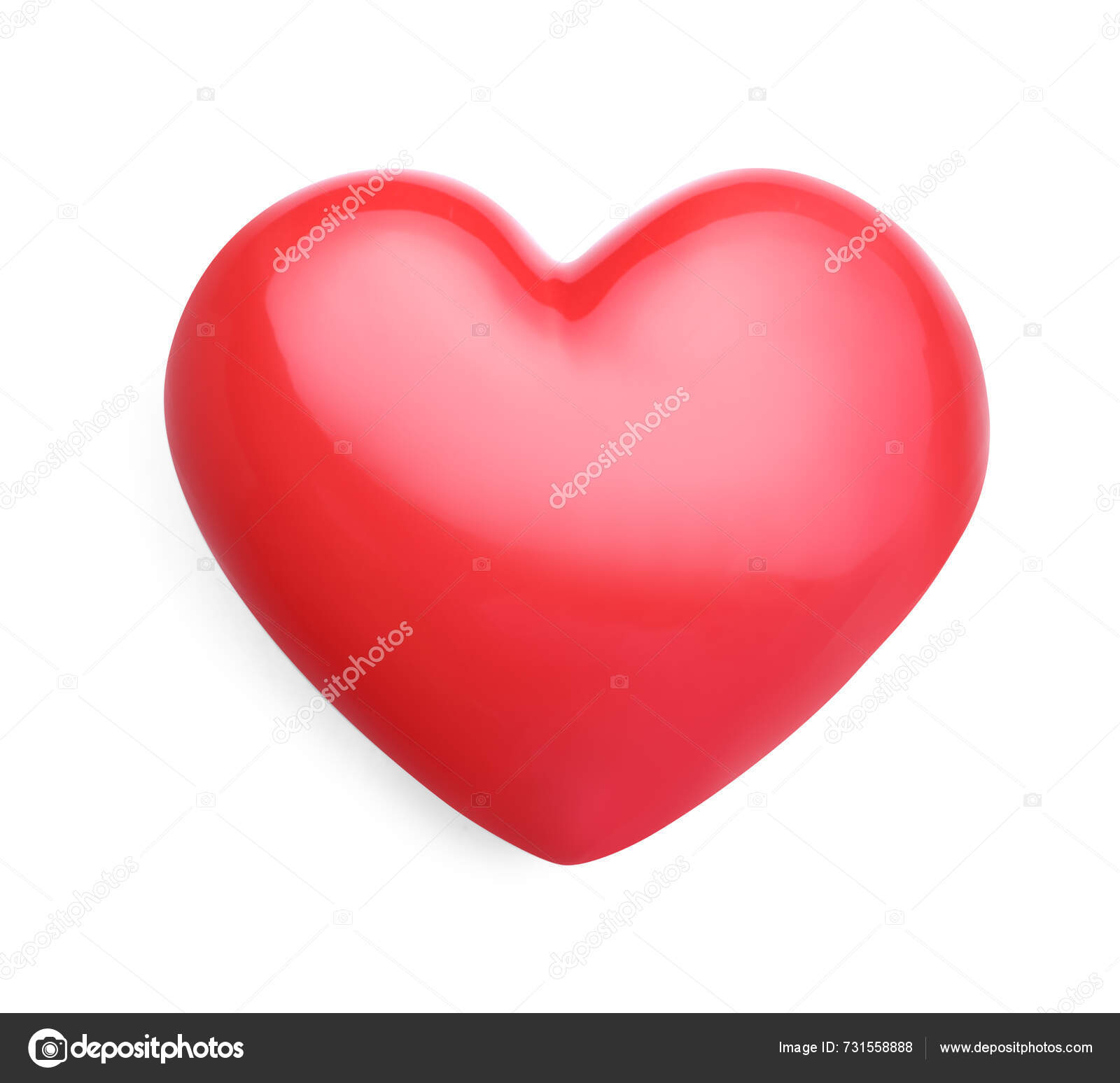 One Red Heart Shape Isolated White — Stock Photo © NewAfrica #731558888