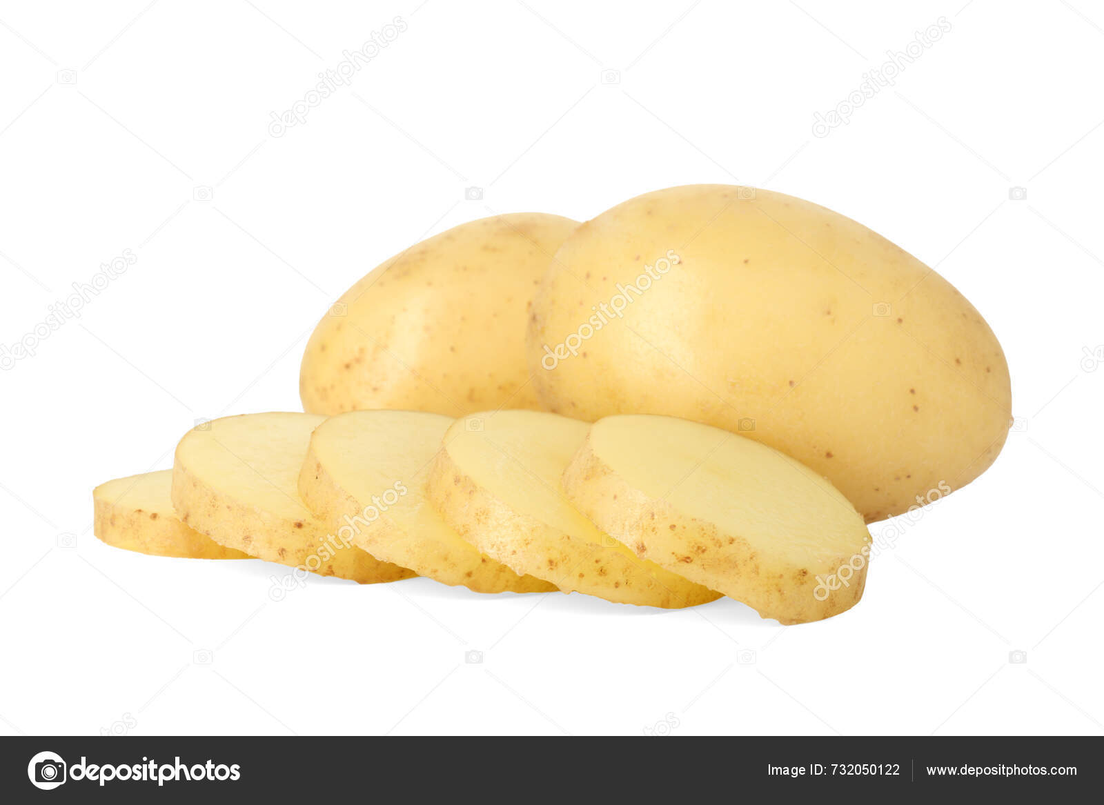 Fresh Whole Cut Potatoes Isolated White — Stock Photo © NewAfrica ...