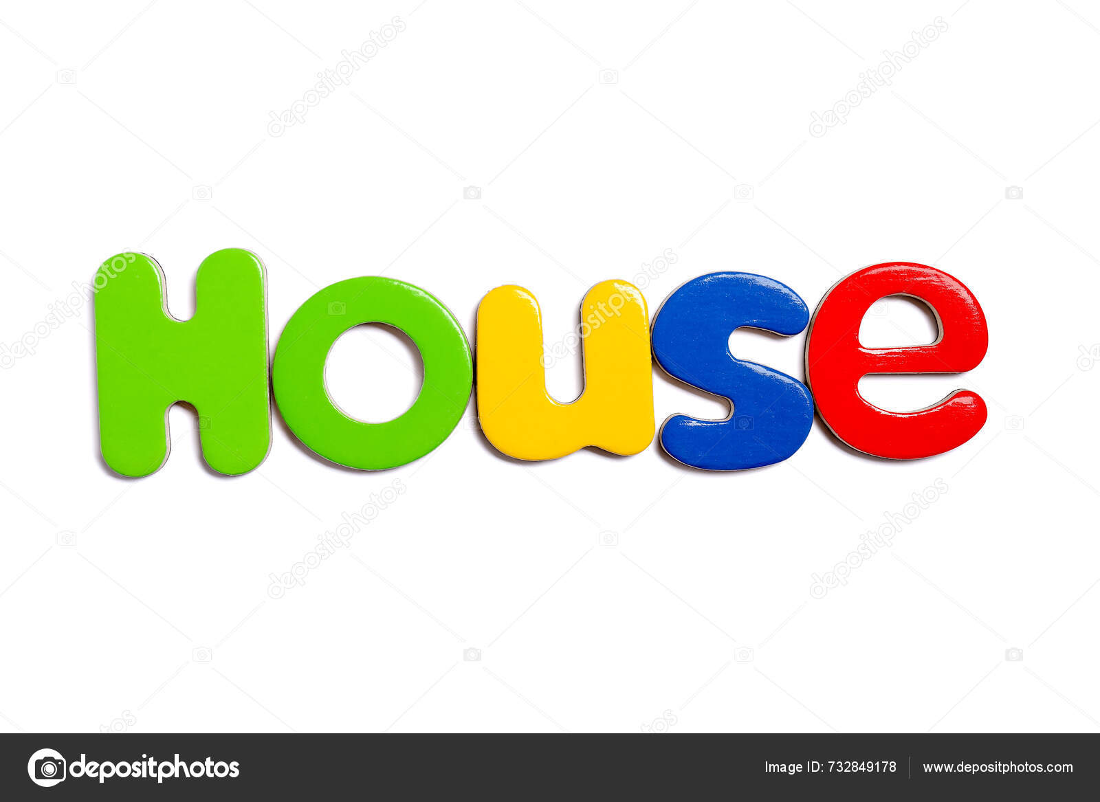 Alphabet Word House Magnetic Letters Isolated White Top View — Stock ...