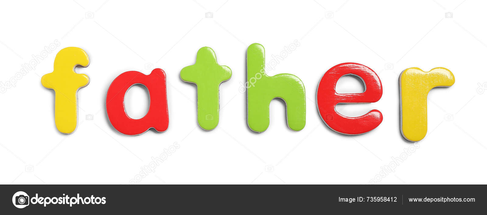 Alphabet Word Father Magnetic Letters Isolated White Top View — Stock ...