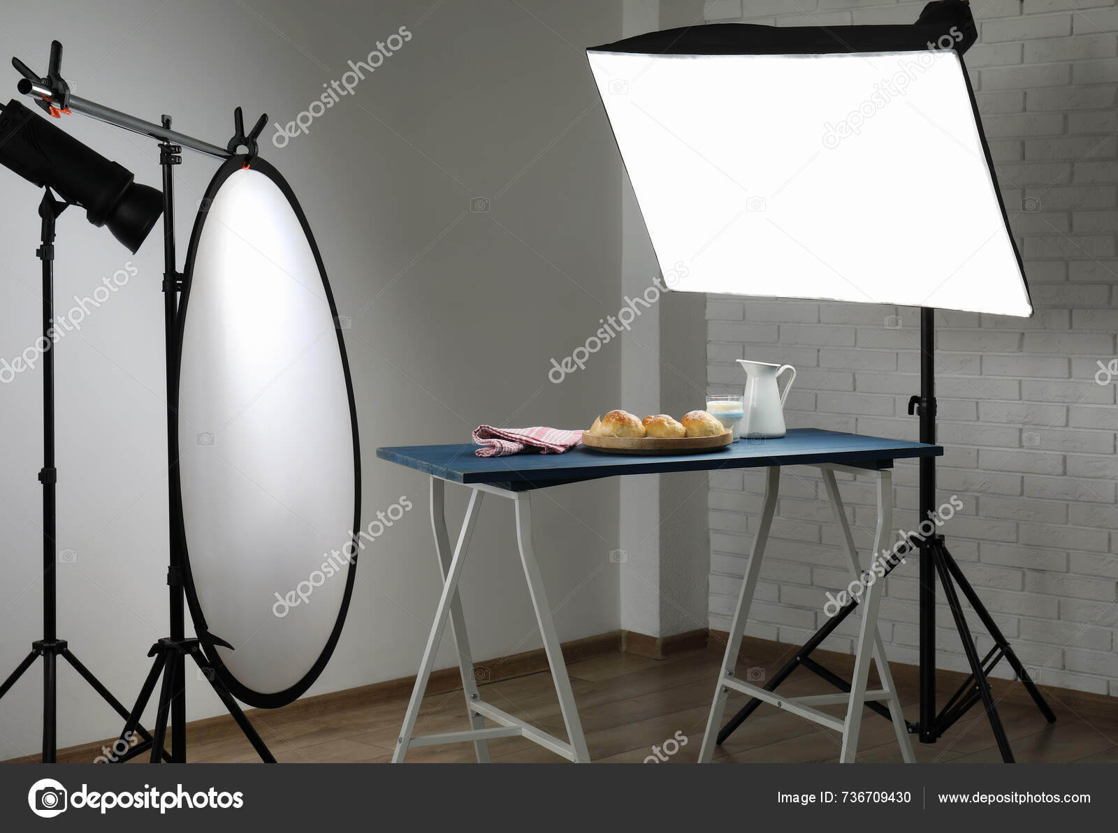 Shooting Food Photo Studio Professional Lighting Equipment — Stock ...