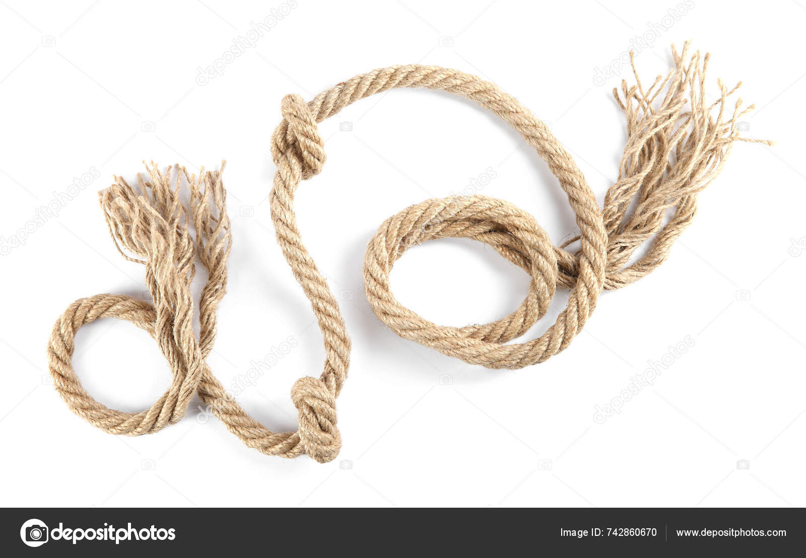 Hemp Rope Knots Isolated White Top View — Stock Photo © NewAfrica ...