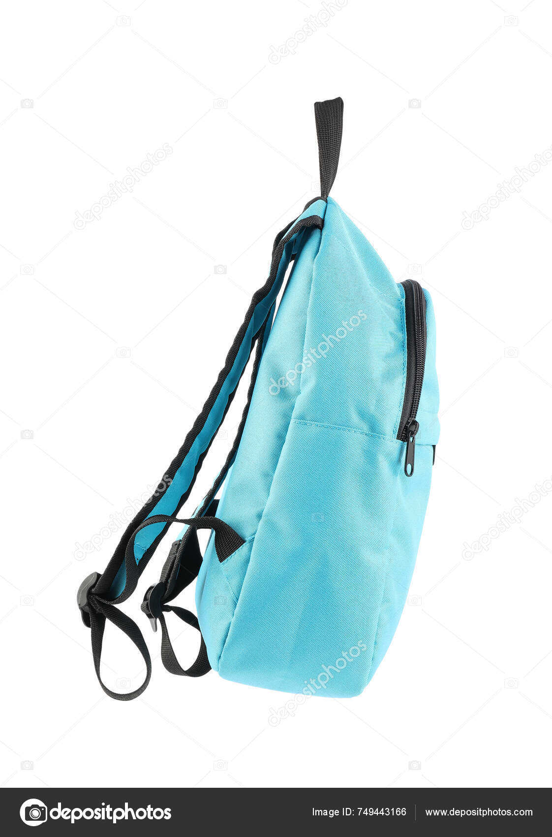 One Stylish Light Blue Backpack Isolated White — Stock Photo ...