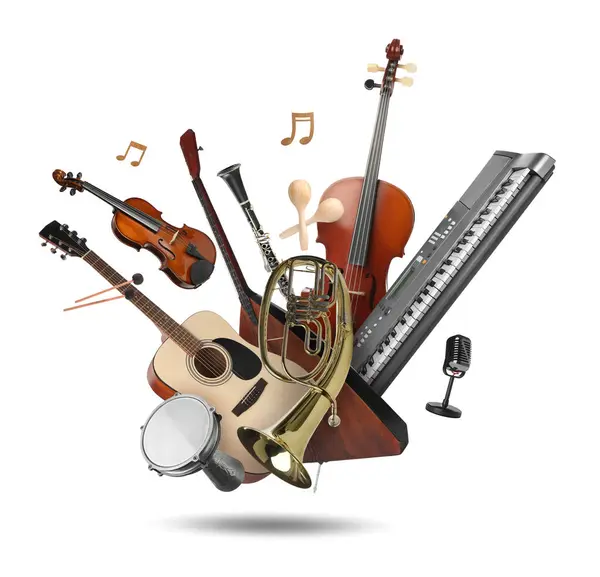 Music instruments collage Stock Photos, Royalty Free Music instruments ...