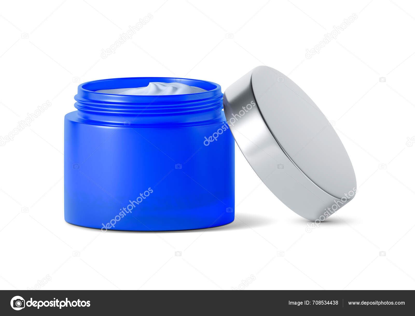 Blue Jar Beauty Cream Container White Background — Stock Photo ...