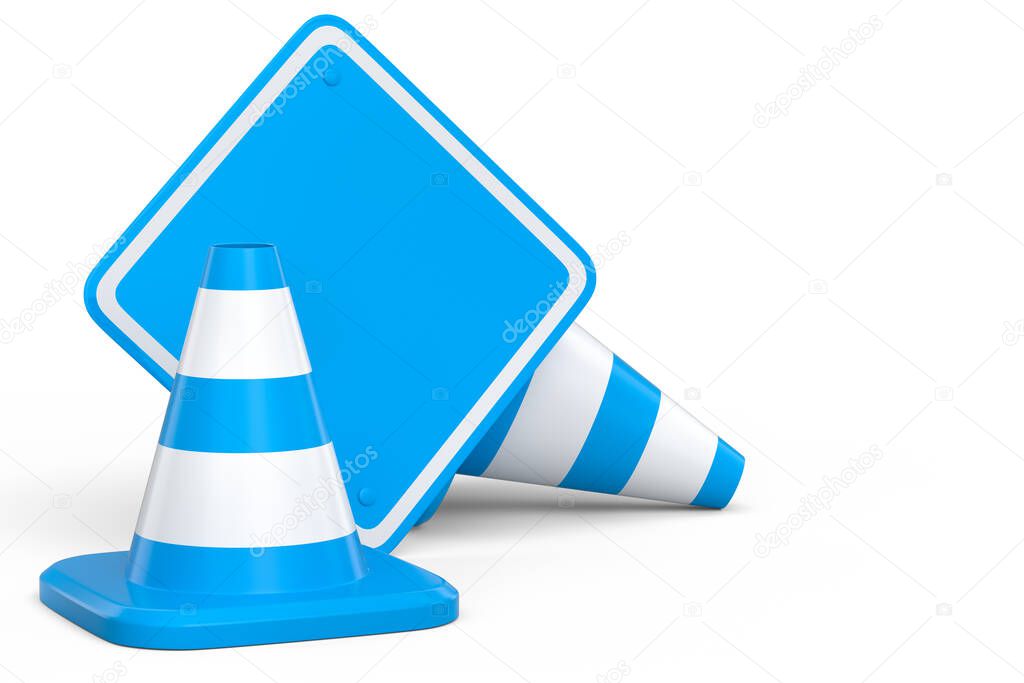 Conjunto de cascos de seguridad o sombreros duros y conos de tráfico ...