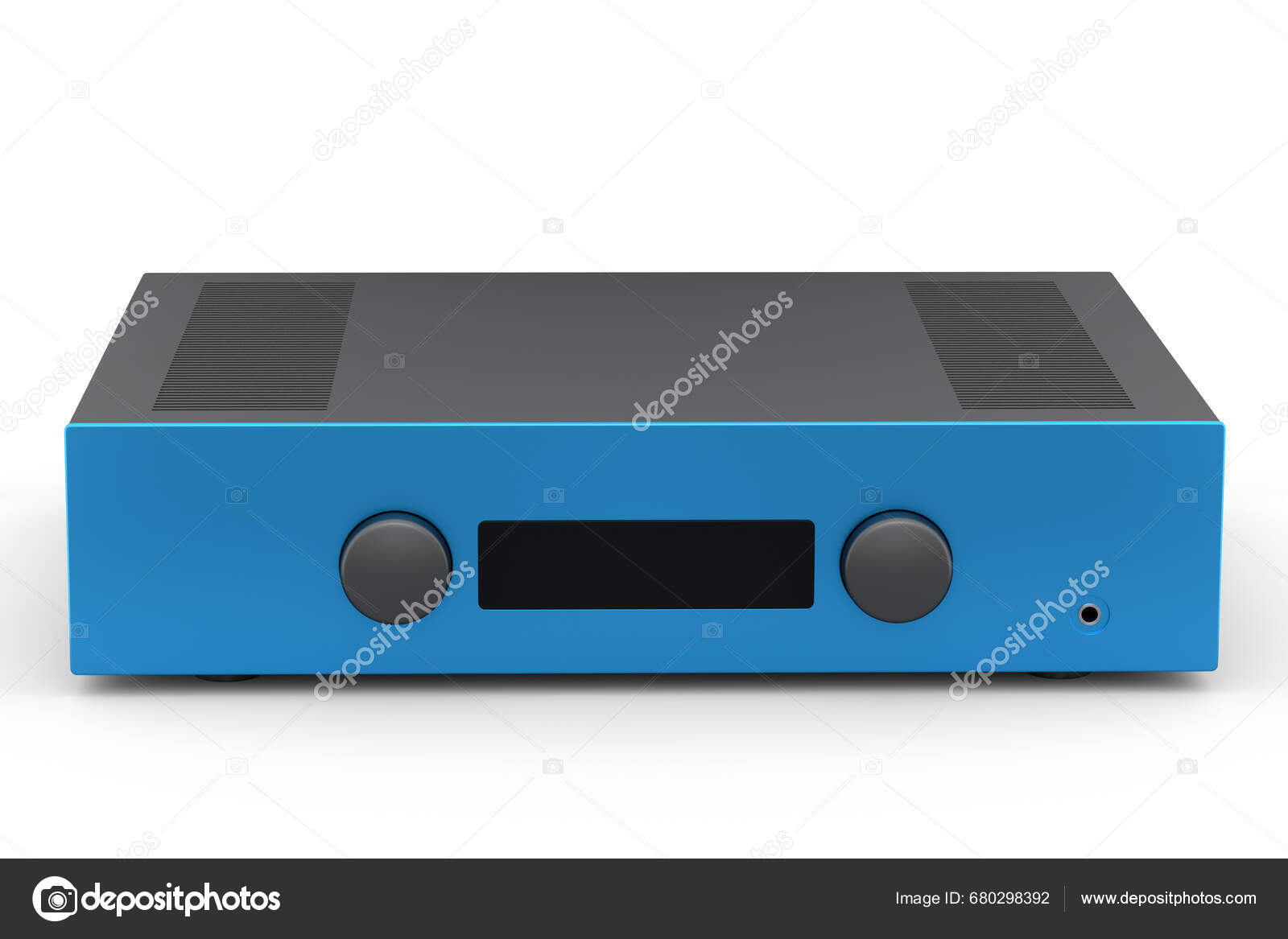 Hifi System Turntable Amplifier Home Theater White Background Render ...