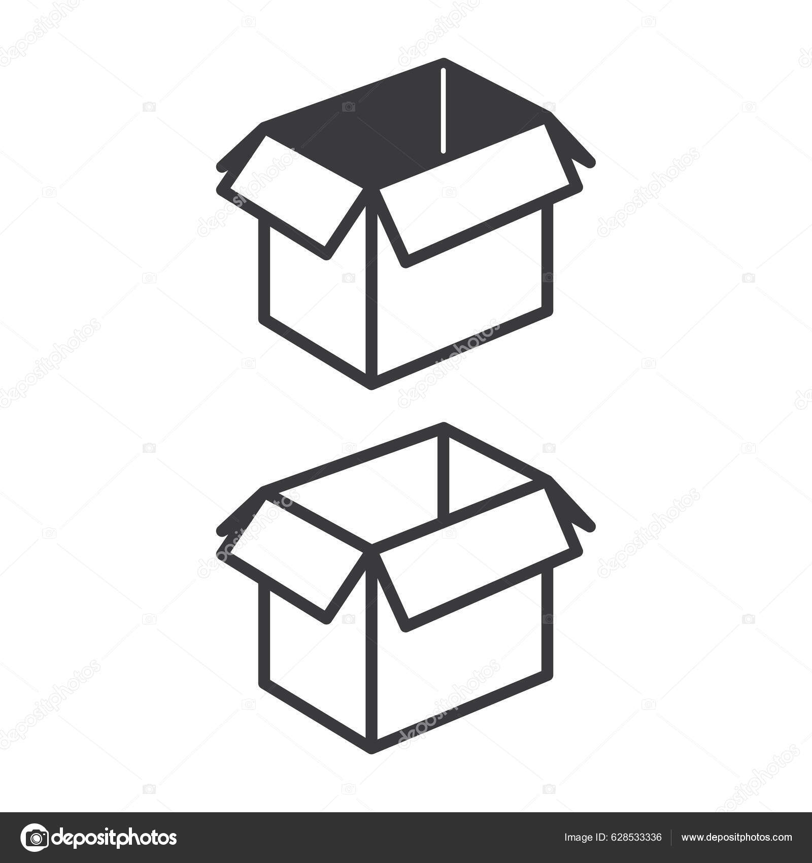 Boxes Outline Icon Flat Design Isolated Vector Illustration White ...