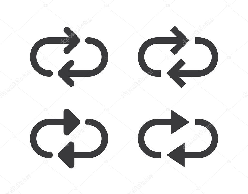 Repetir icono de símbolo, contorno de retorno simple o actualizar ...