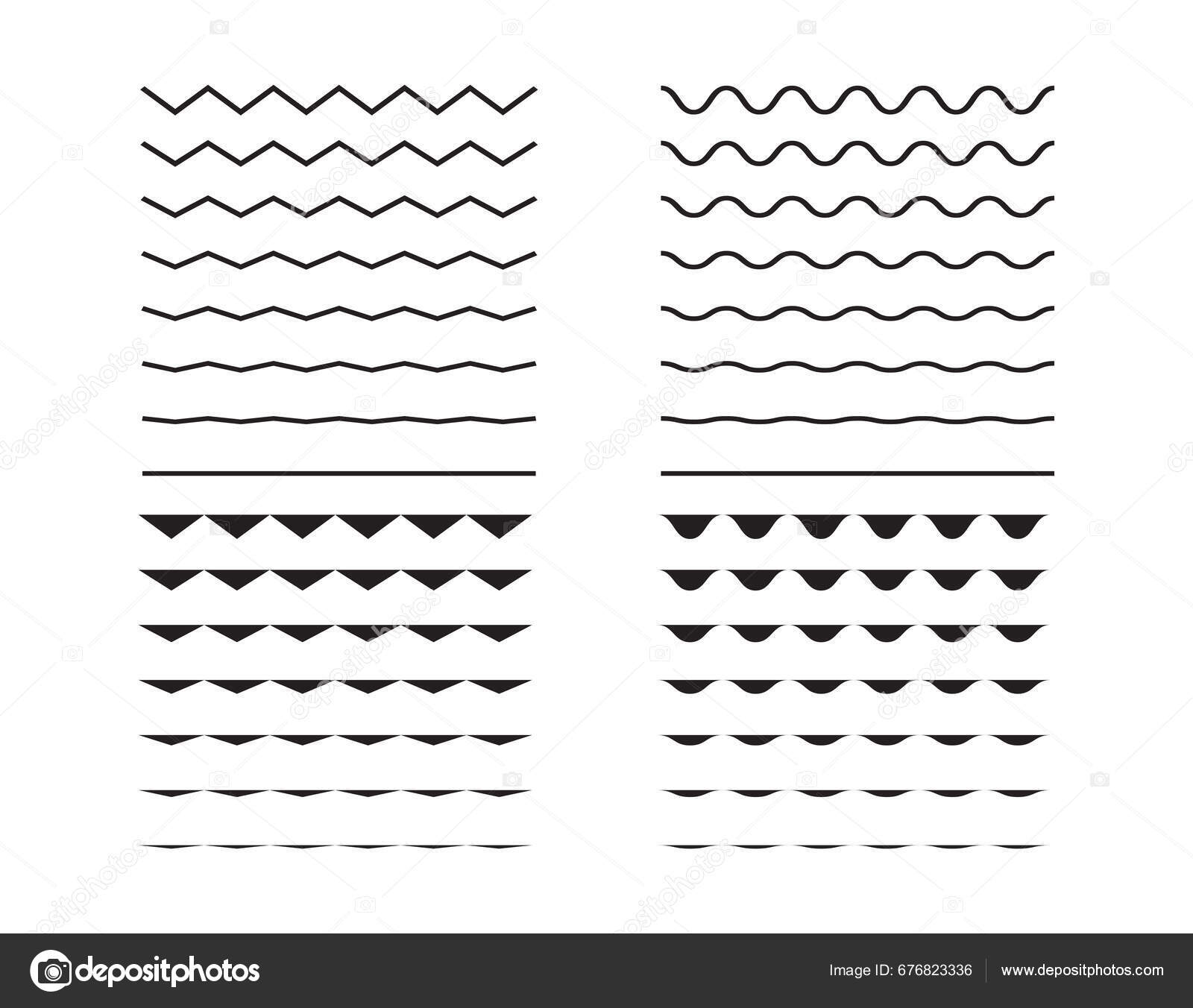 Wave Shape Set Abstract Style Isolated Vector Illustration White ...