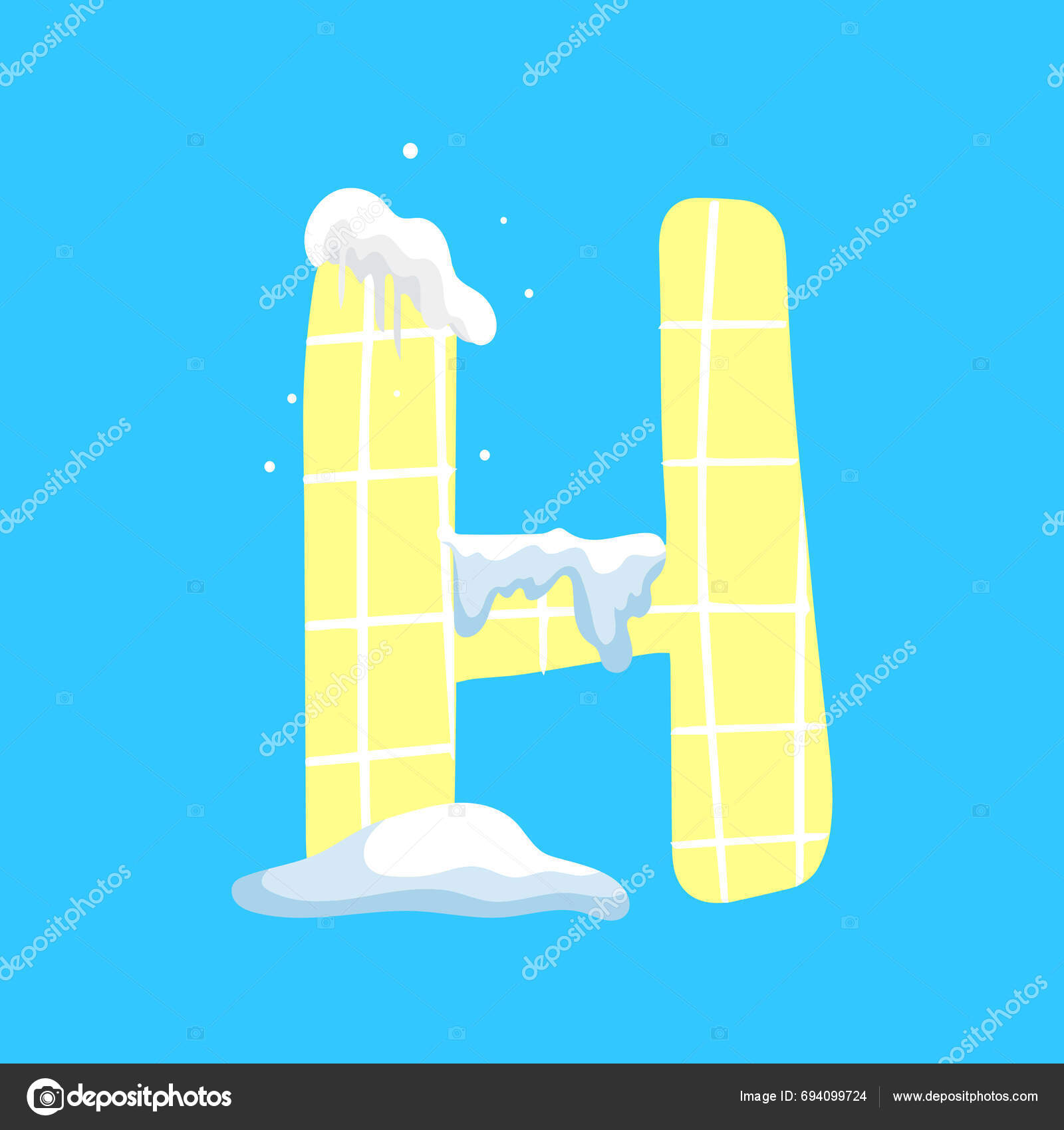 Winter Alphabet Snow Cap Effect Eps Vector Illustration Stock Vector by ...