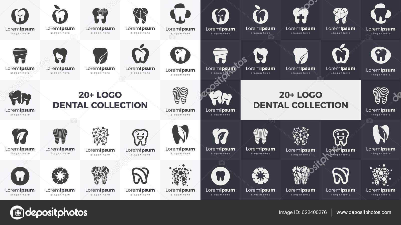 Set Odontológico Logo Design Vector Collection Logotipos Del Paquete ...