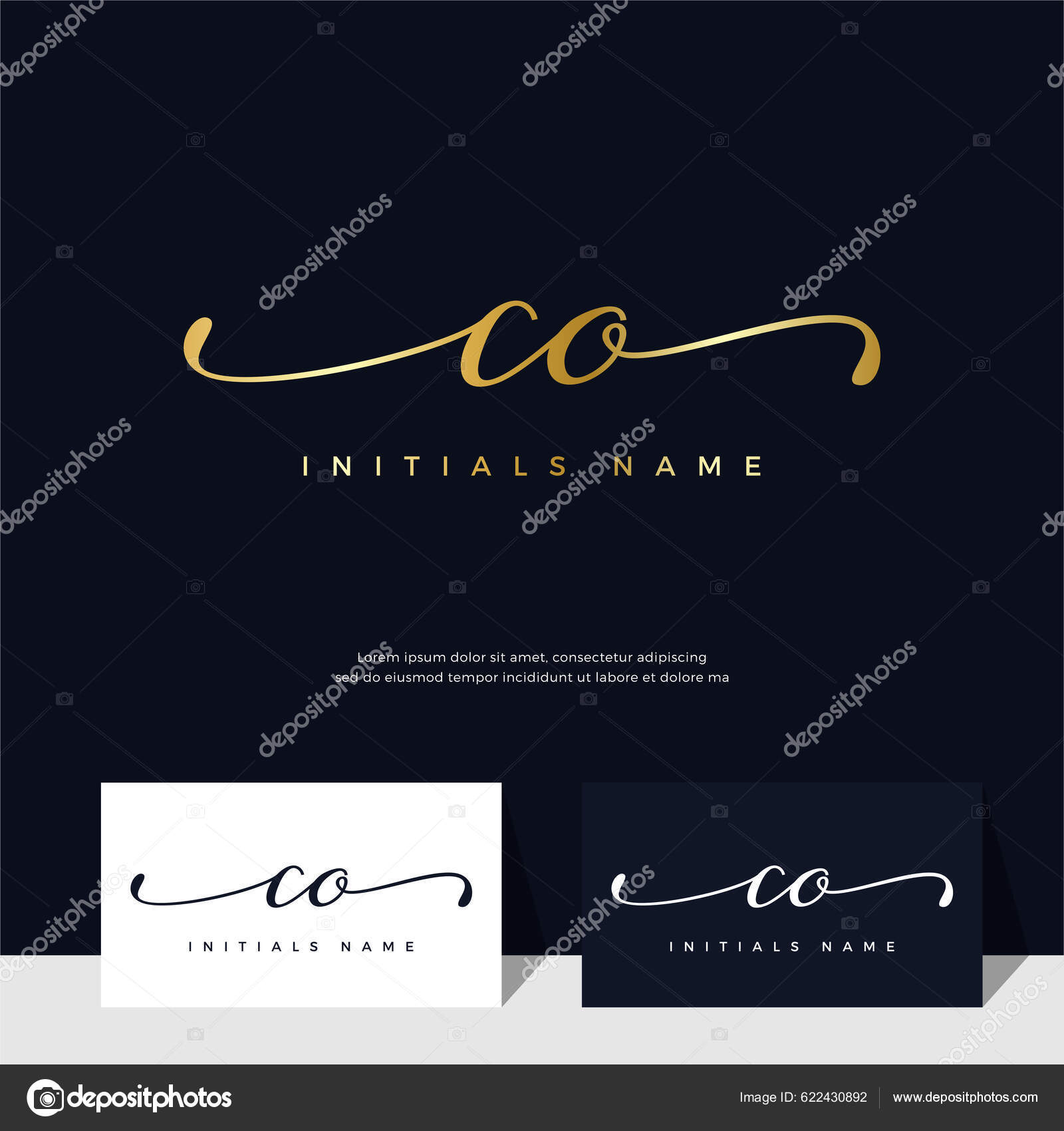 Handwriting Initial Letter Feminine Beauty Logo Design Elegant Luxury Gold Stock Vector by ...