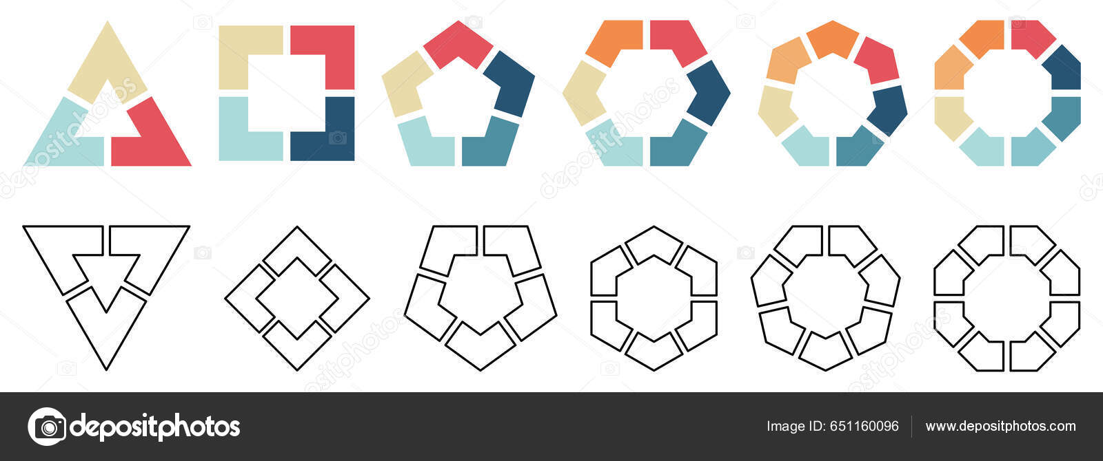 Polygons Divided Equal Parts Empty Space Middle Version Three Eight ... Polygons Divided Equal Parts Empty Space Middle Version Three Eight ...