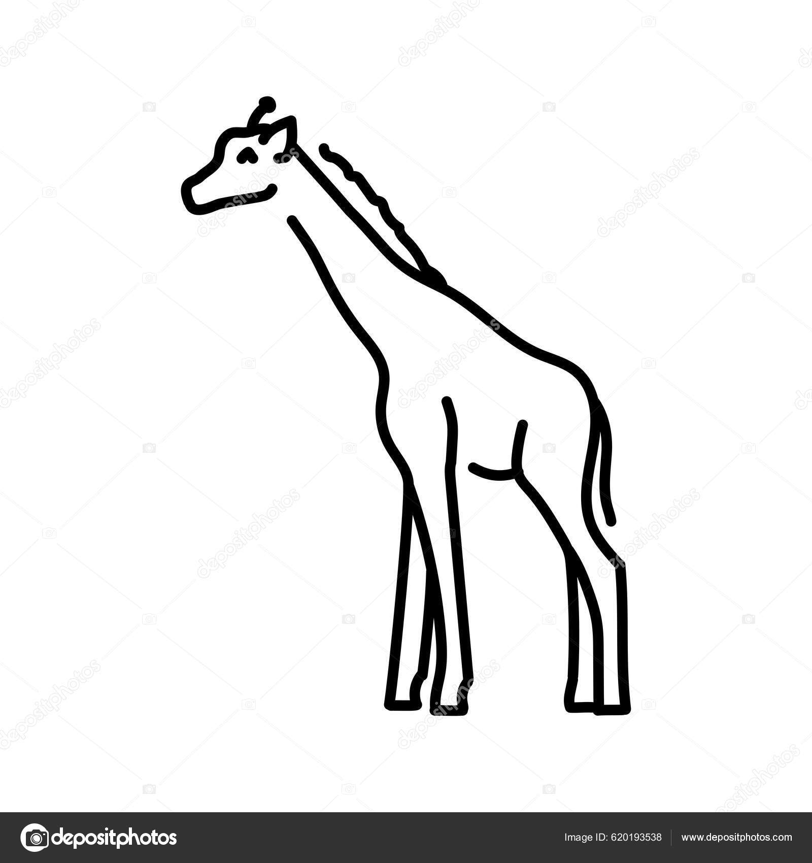 Giraffe Color Line Illustration Animals Africa Stock Vector by ©ALX1618 ...
