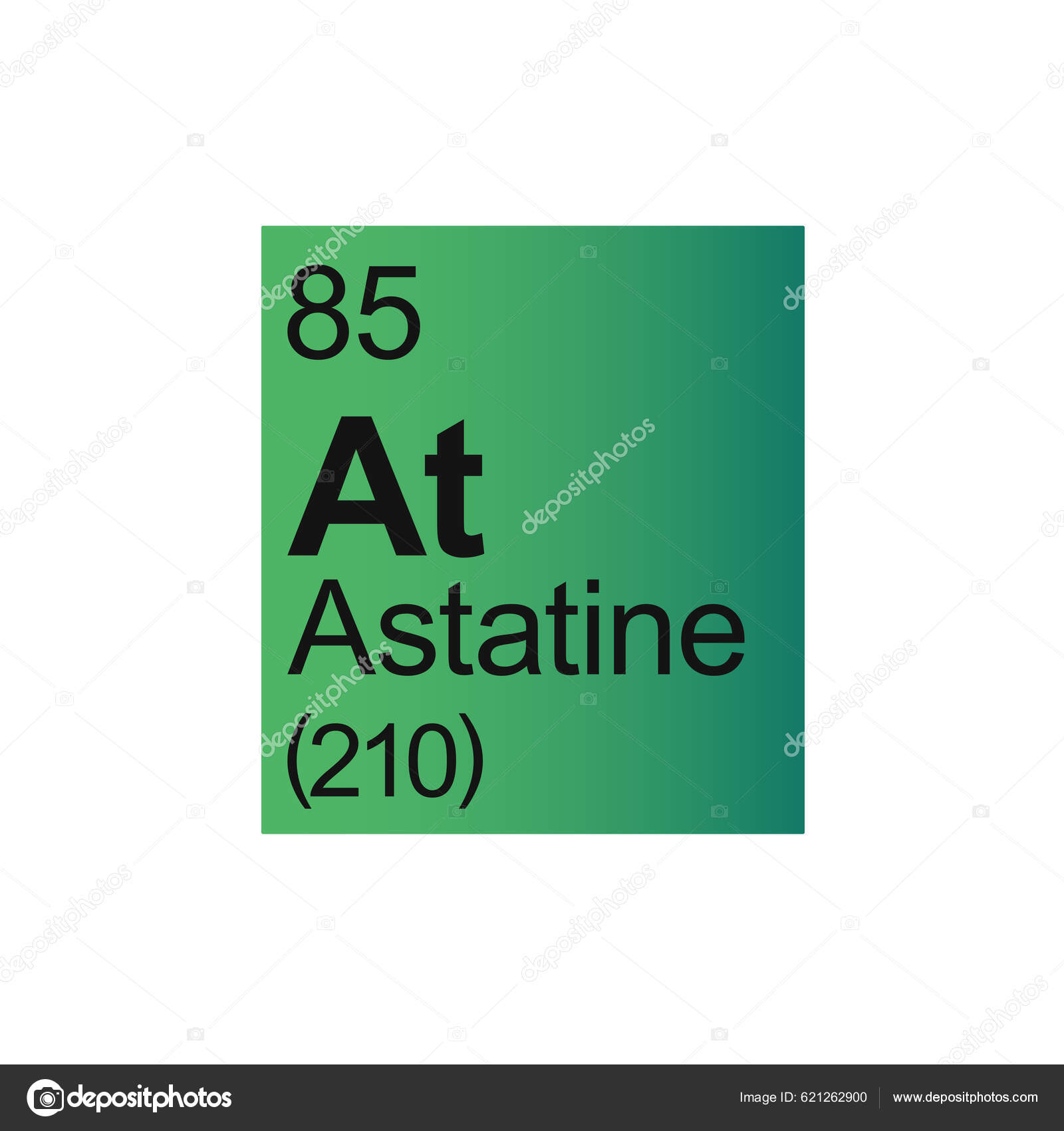 Astatine Chemical Element Mendeleev Periodic Table Green Background ...