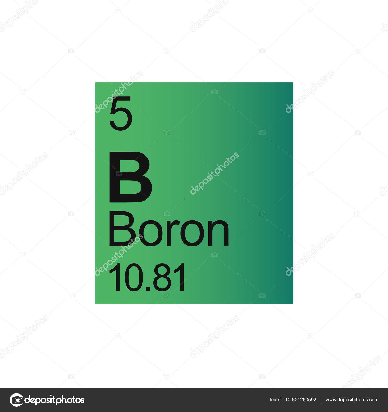 Elemento Químico Boro Mendeleev Tabla Periódica Sobre Fondo Verde ...