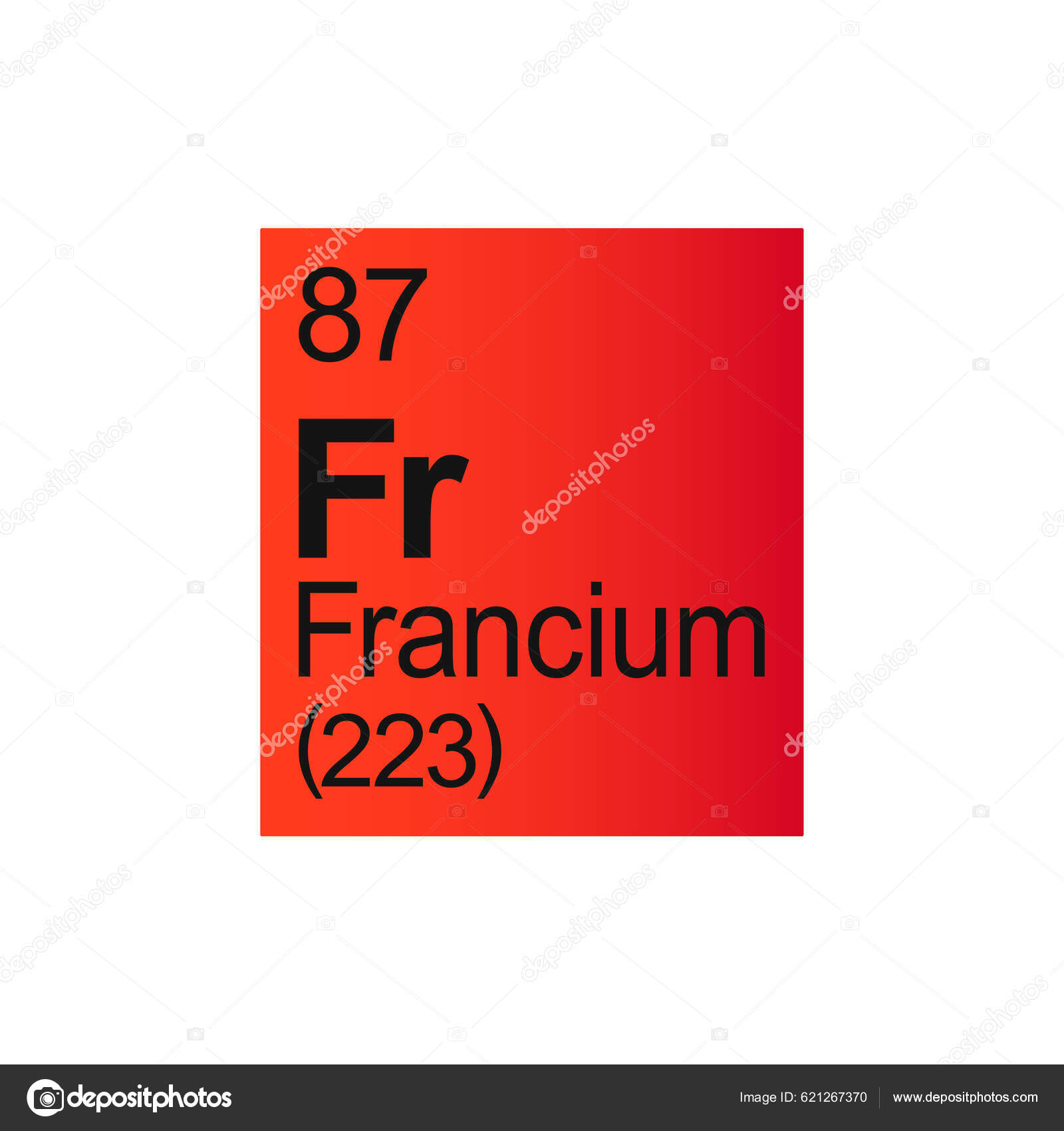 Francium Chemical Element Mendeleev Periodic Table Red Background Stock ...