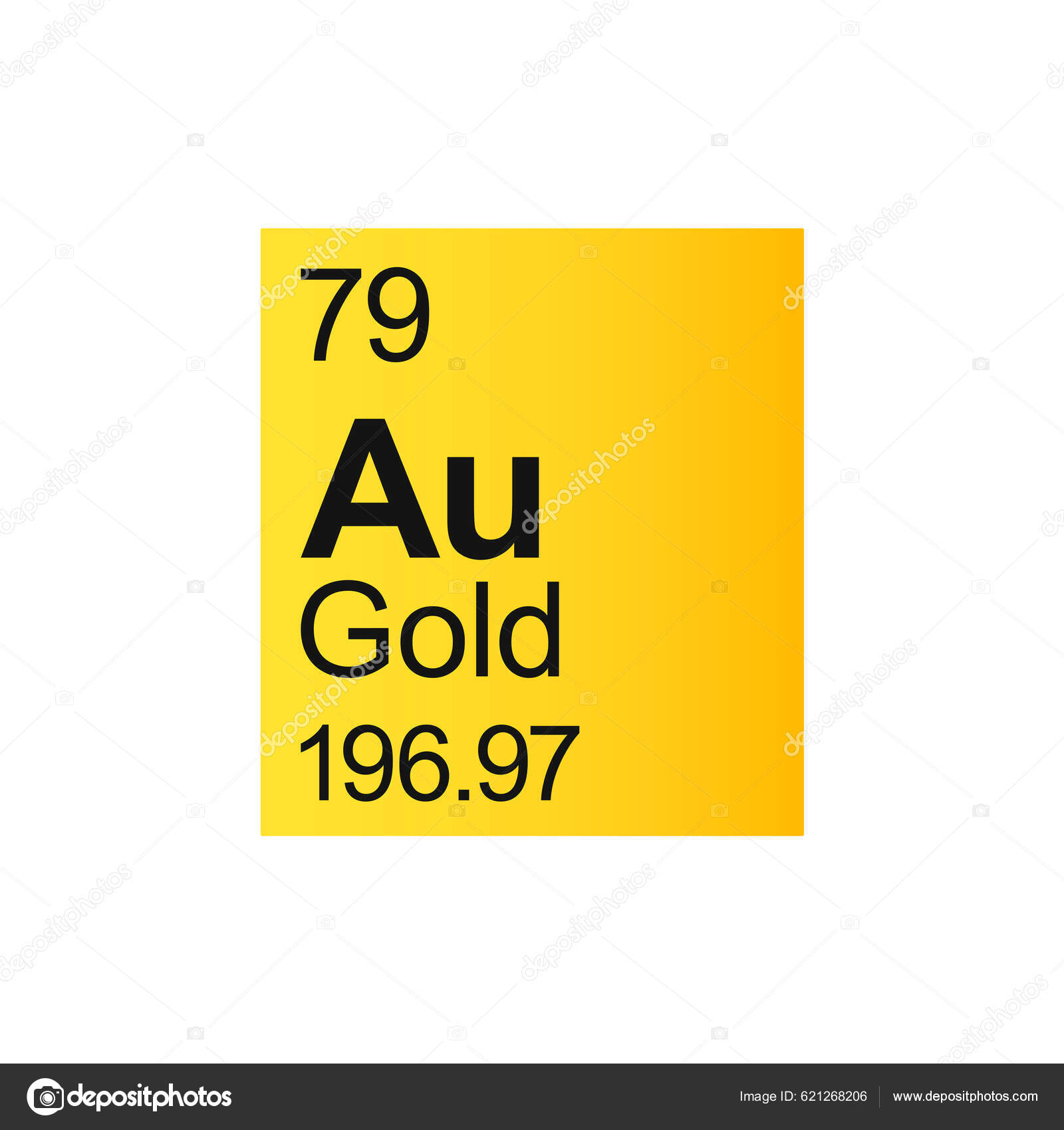 Gold Chemical Element Mendeleev Periodic Table Yellow Background Stock ...