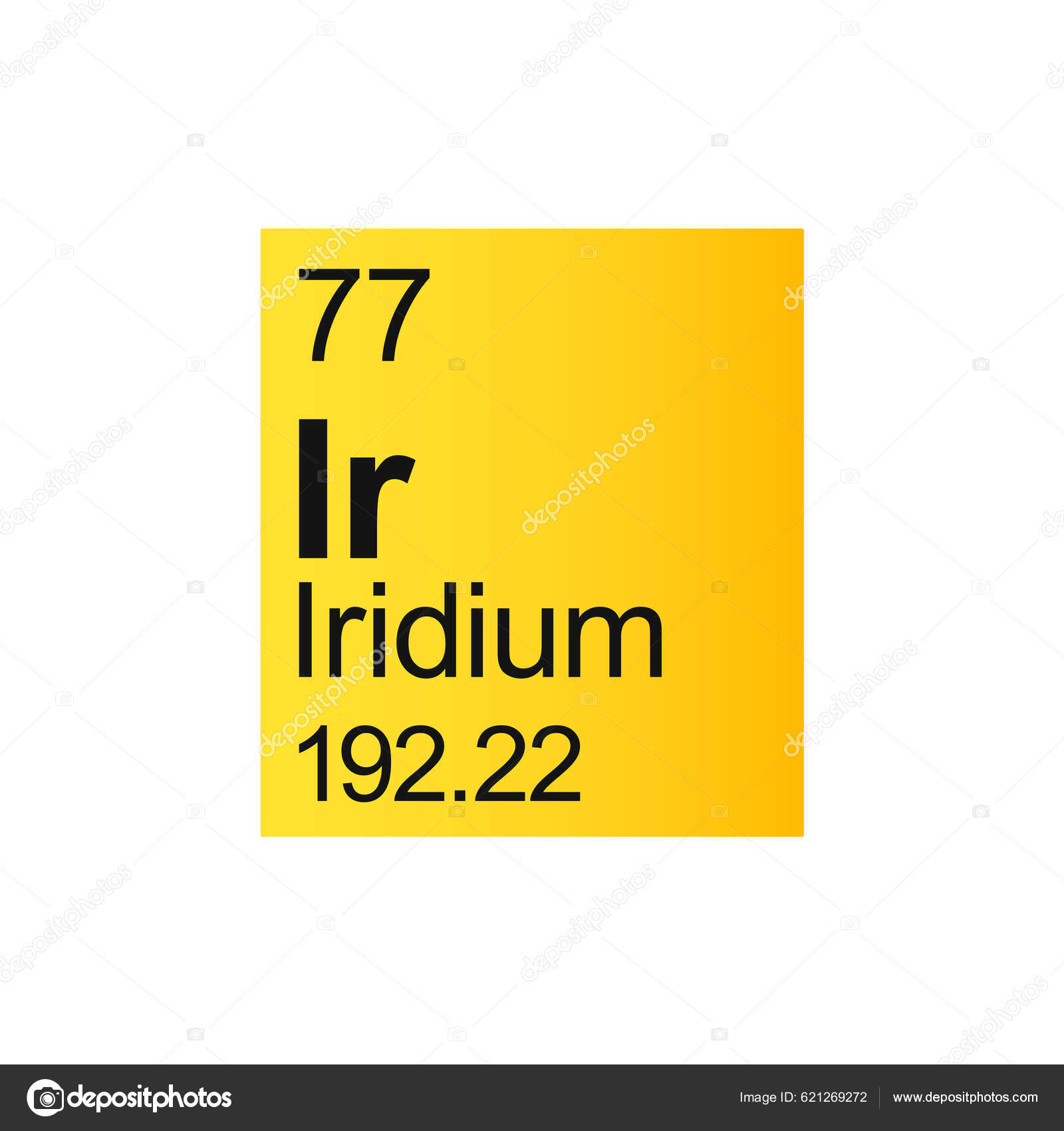 Elemento Químico Iridio Mendeleev Tabla Periódica Sobre Fondo Amarillo ...