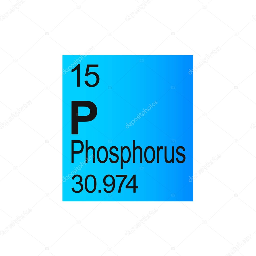 Mavi Arkaplanda Mendeleev Periyodik Tablosunun Fosfor Kimyasal Elementi ...