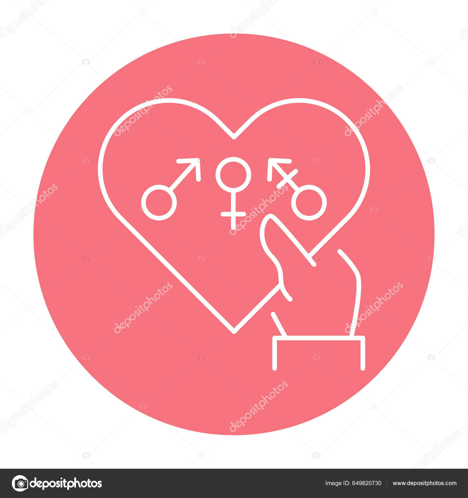 Gender Equality Color Line Icon Multinational Company Stock Vector By