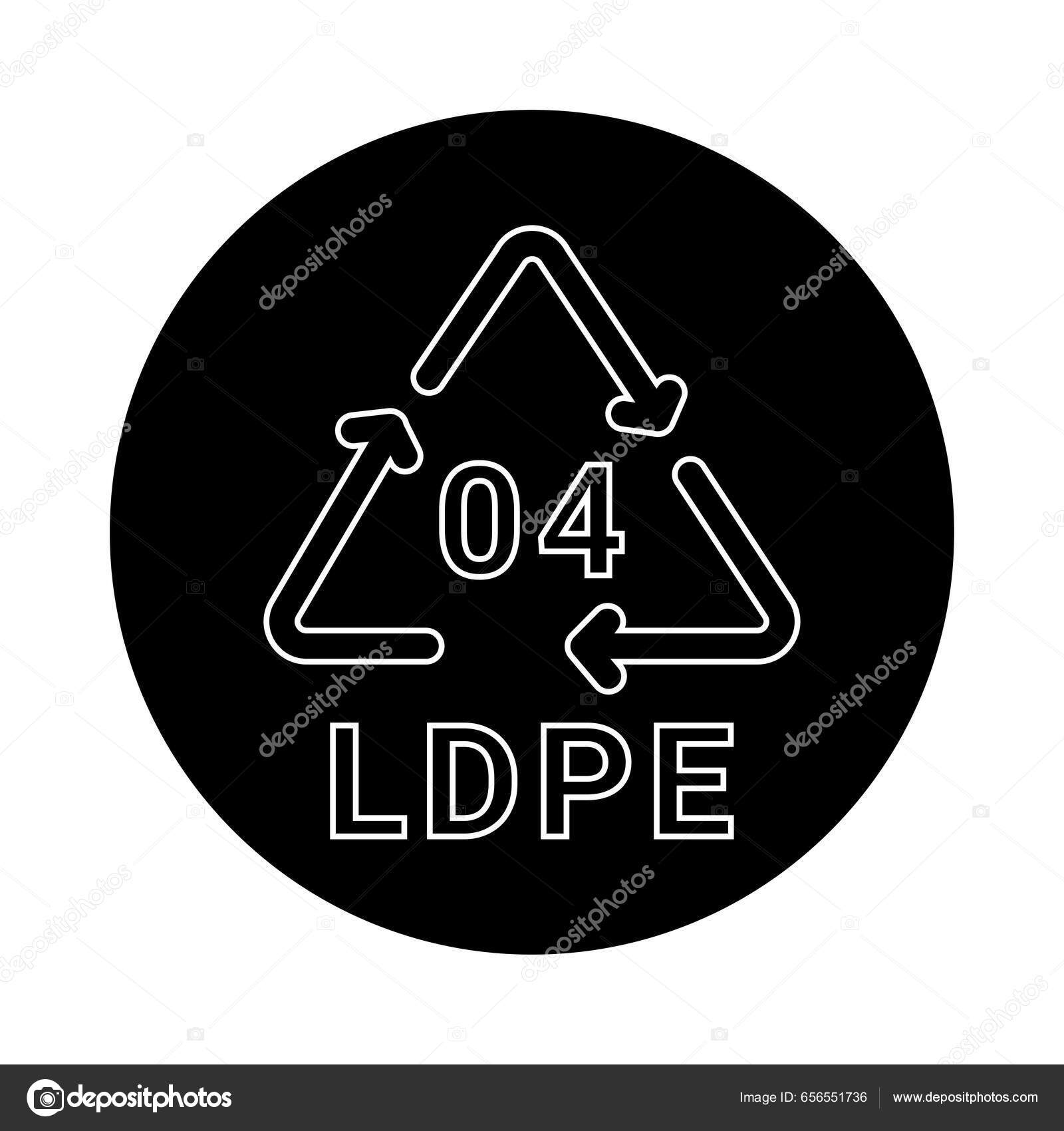 Plastic Recycling Code Ldpe Line Icon Consumption Code Stock Vector By