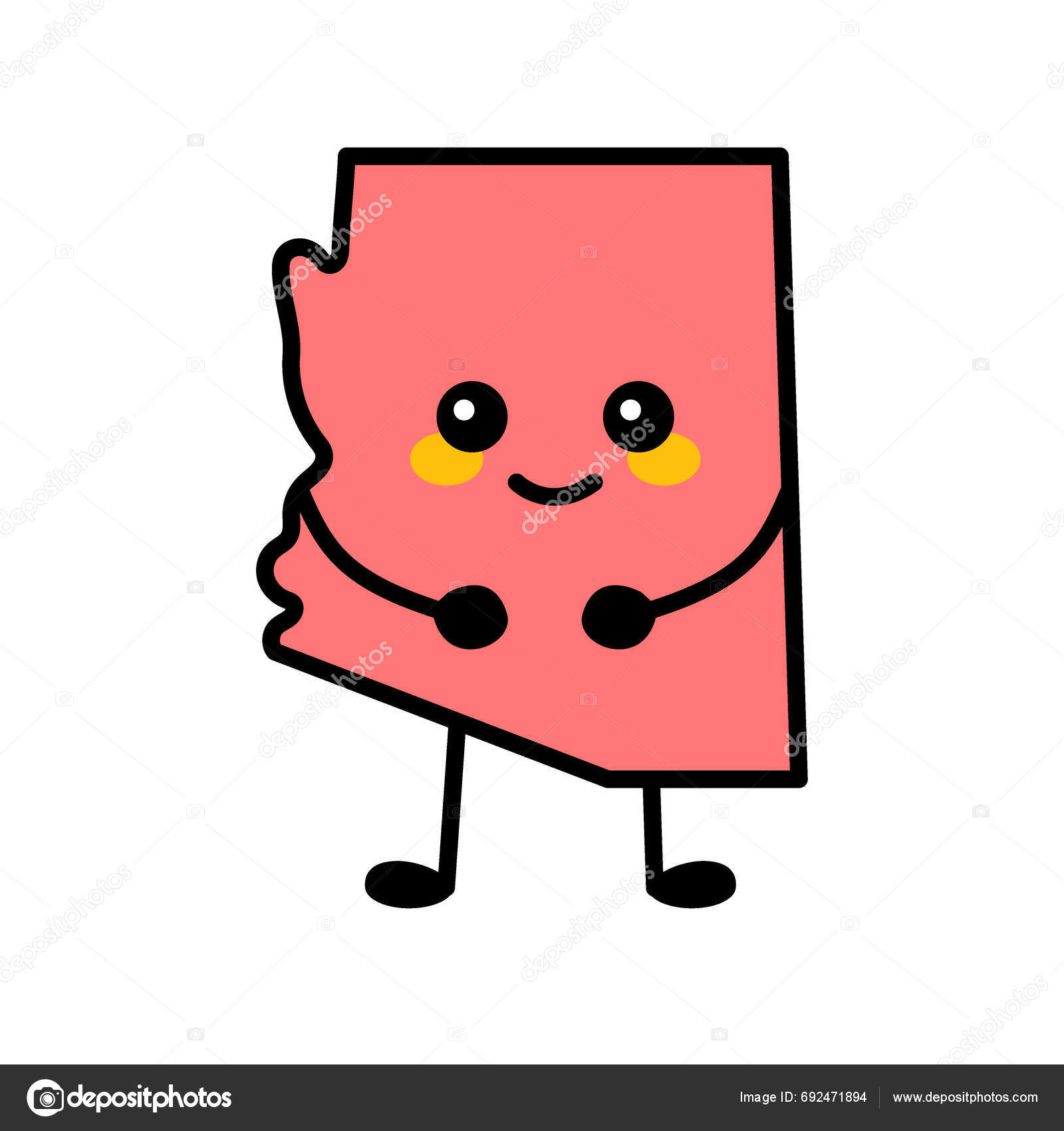 Arizona Elemento Cor Estado Dos Eua Personagem Desenho Animado ...