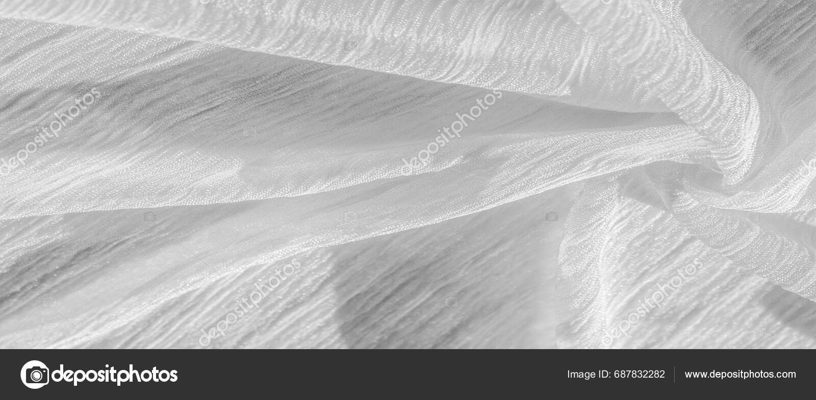 Silk Fabric Texture White Wrinkled Fabric White Wrinkled Wavy Surface ...