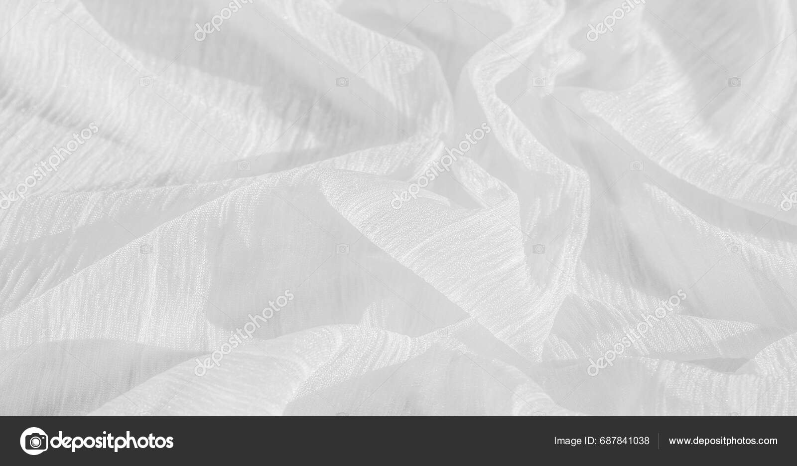 Silk Fabric Texture White Wrinkled Fabric White Wrinkled Wavy Surface ...