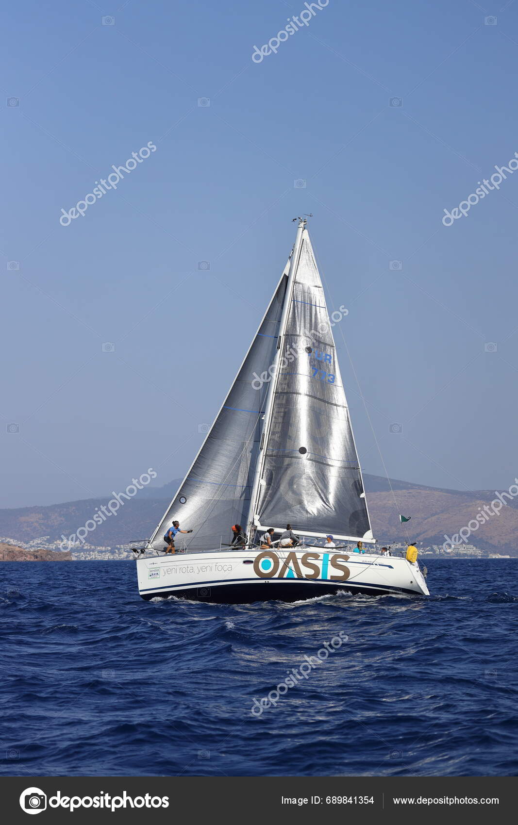 Bodrum Turkey October 2023 Sailboats Sail Windy Weather Blue Waters ...