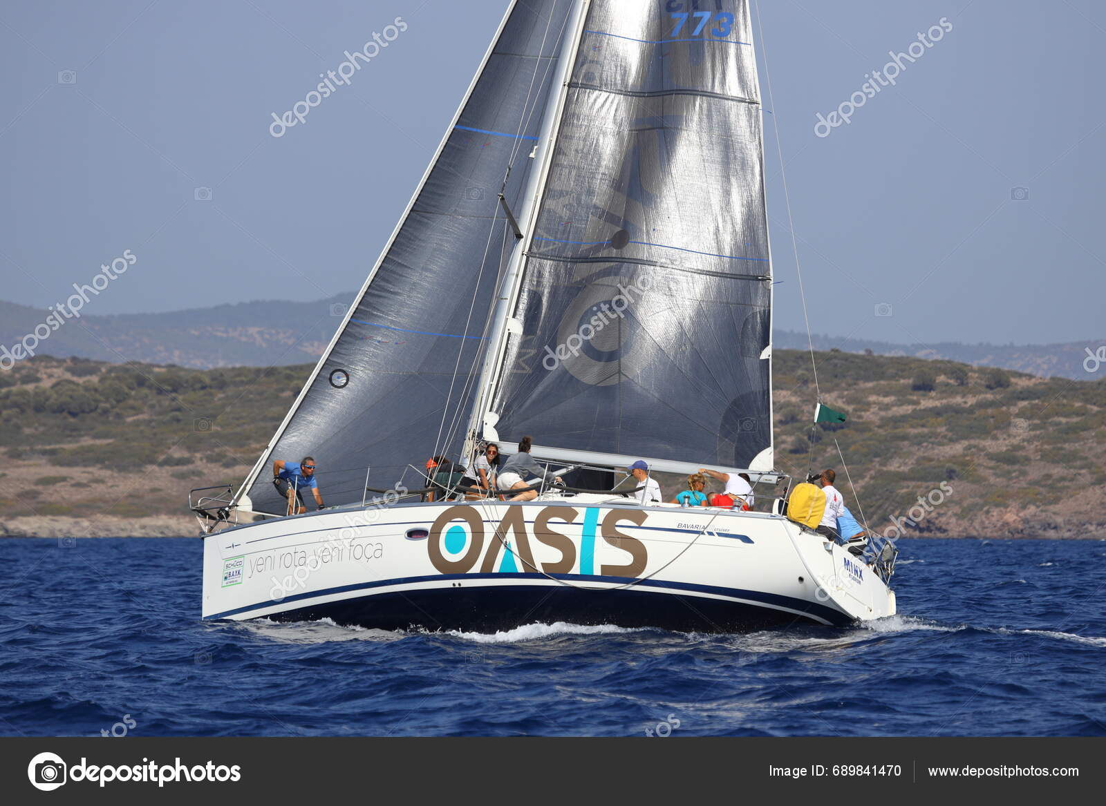 Bodrum Turkey October 2023 Sailboats Sail Windy Weather Blue Waters ...