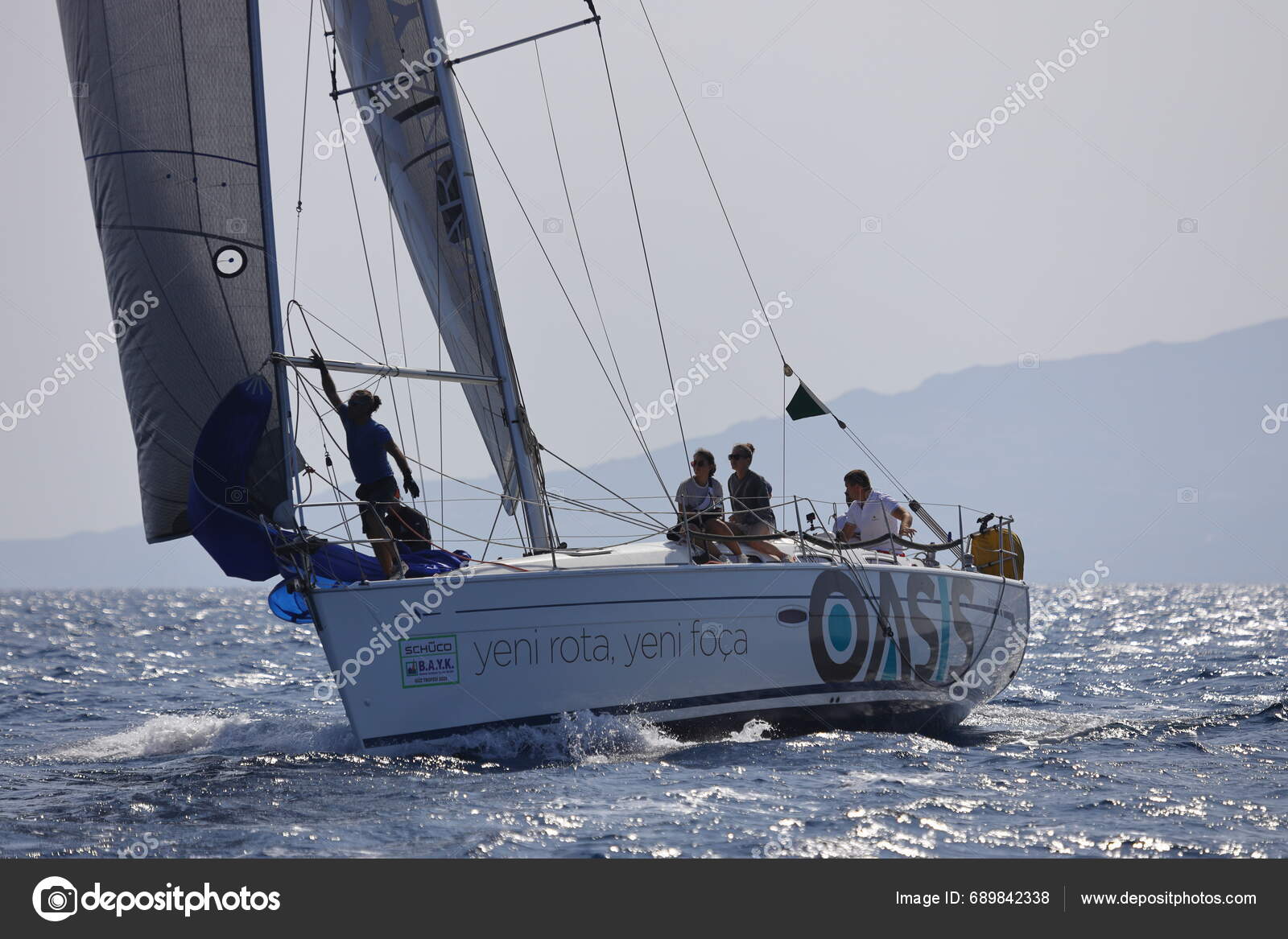 Bodrum Turkey October 2023 Sailboats Sail Windy Weather Blue Waters ...