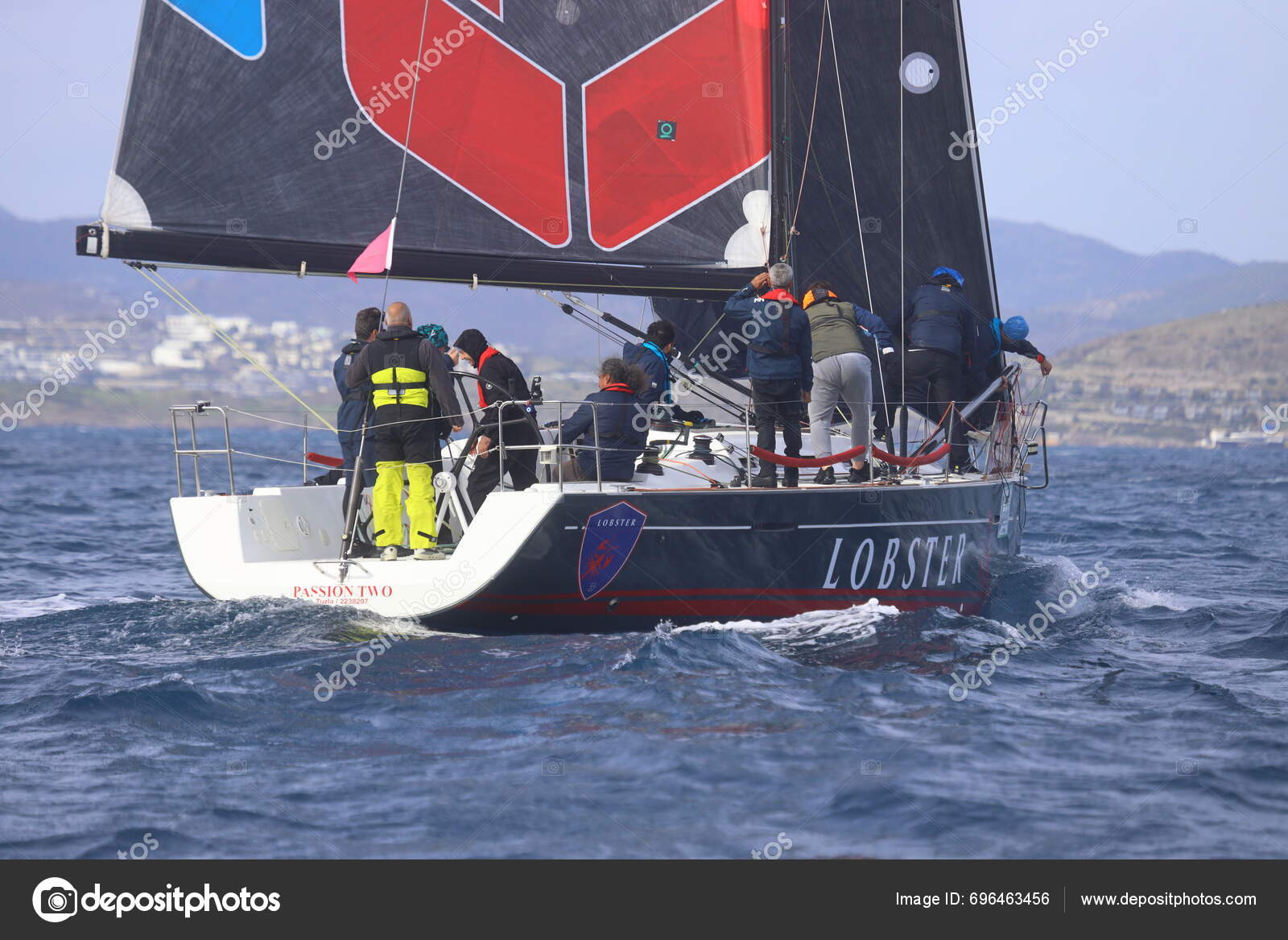 Bodrum Turkey December 2023 Sailboats Sail Windy Weather Blue Waters ...